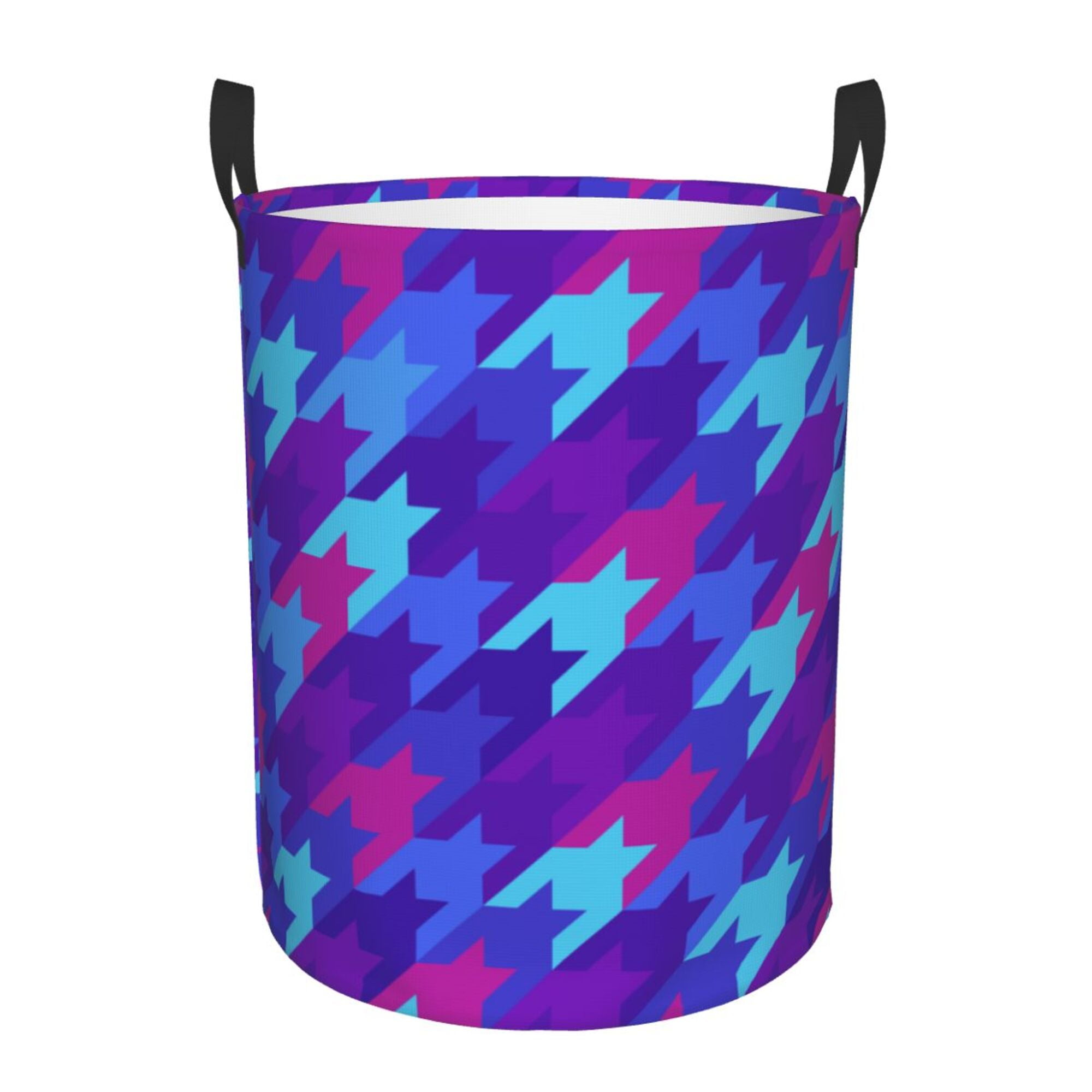 XMXY Round Laundry Basket Organizer, Classical Blue Checkered ...