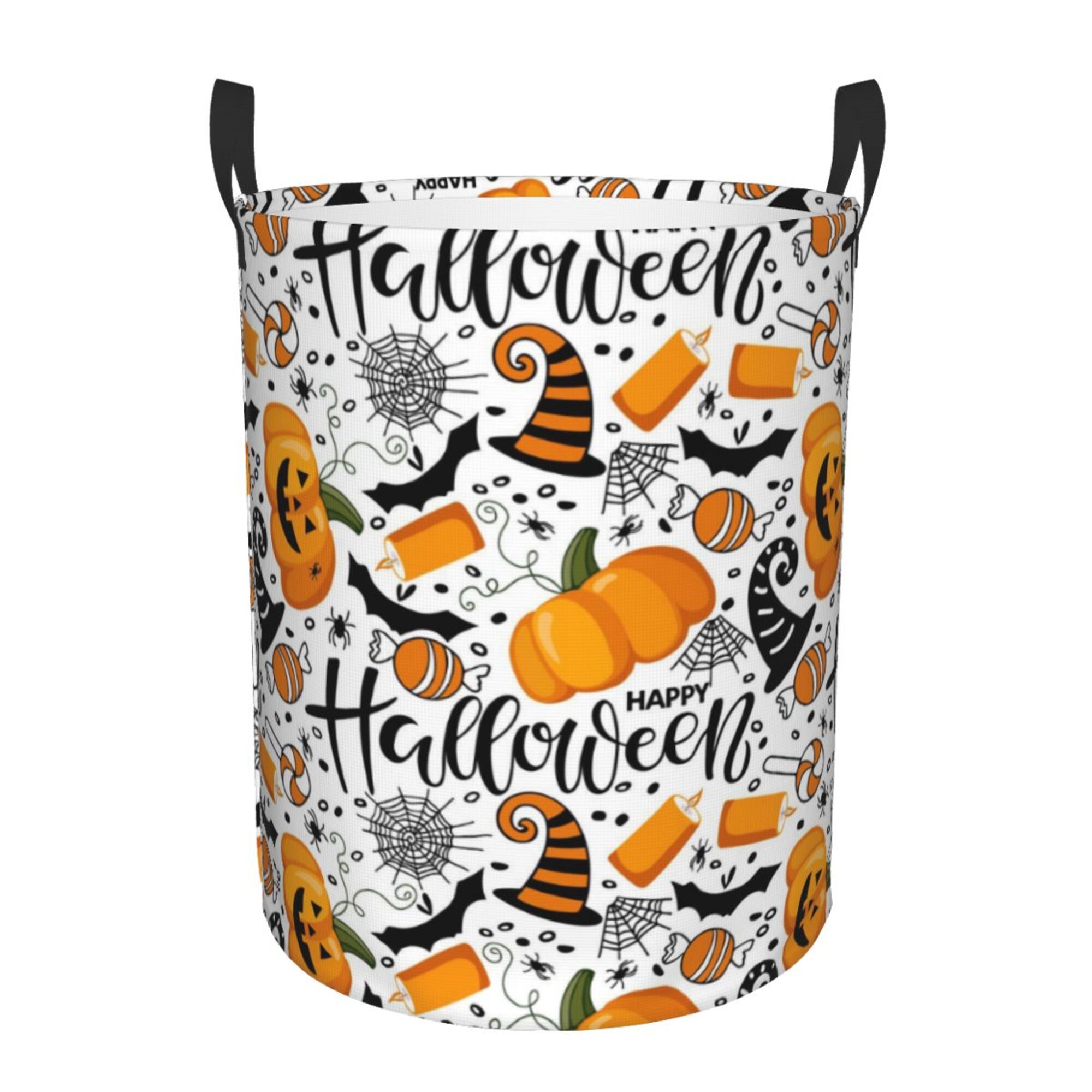 XMXY Round Laundry Basket Organizer, Cute Halloween Pumpkin Waterproof ...