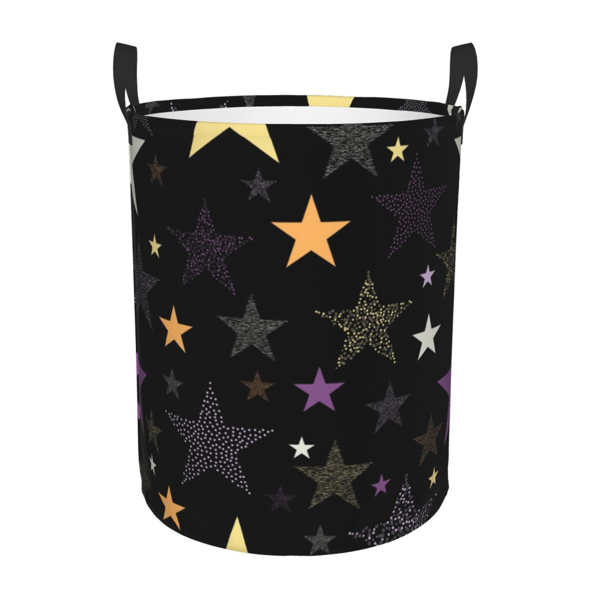 XMXY Round Laundry Basket Organizer, Darkness Shines Star Waterproof ...