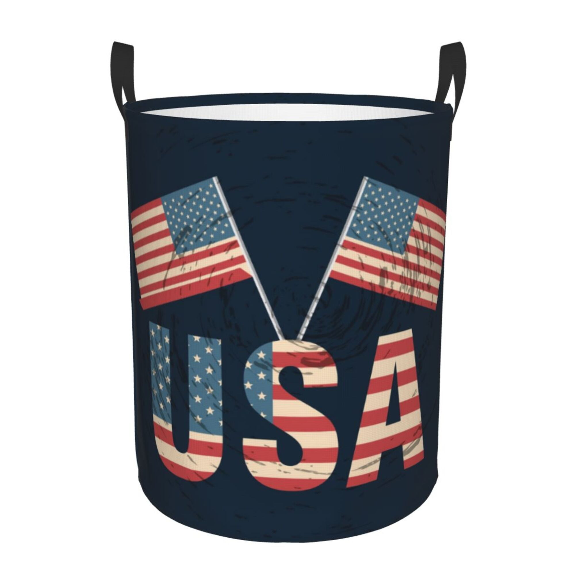 XMXY Round Laundry Basket Organizer, Election American Flag Banner ...