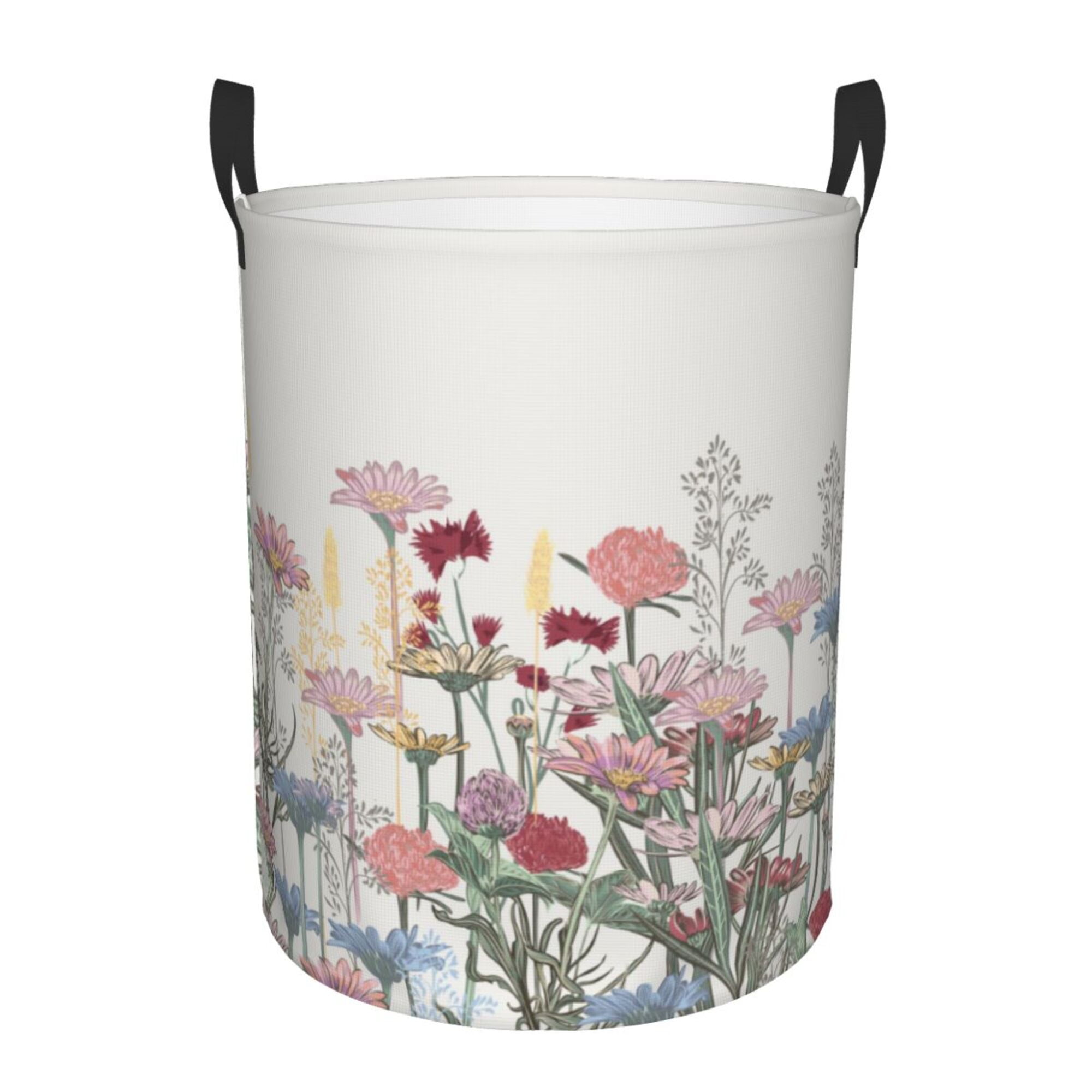 XMXY Round Laundry Basket Organizer, Fresh Cute Flower Waterproof ...