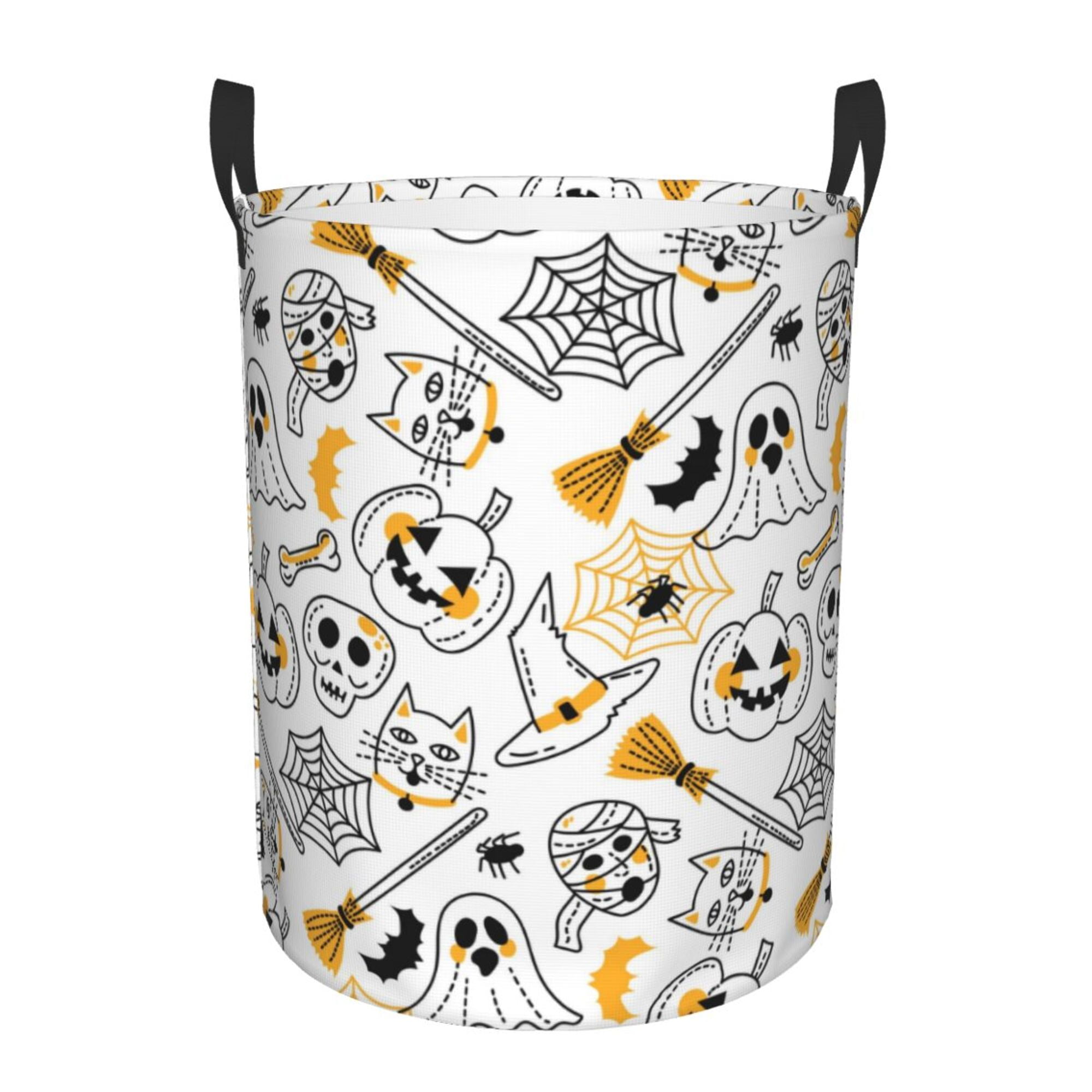 XMXY Round Laundry Basket Organizer, Funny Skeleton Ghost Waterproof ...