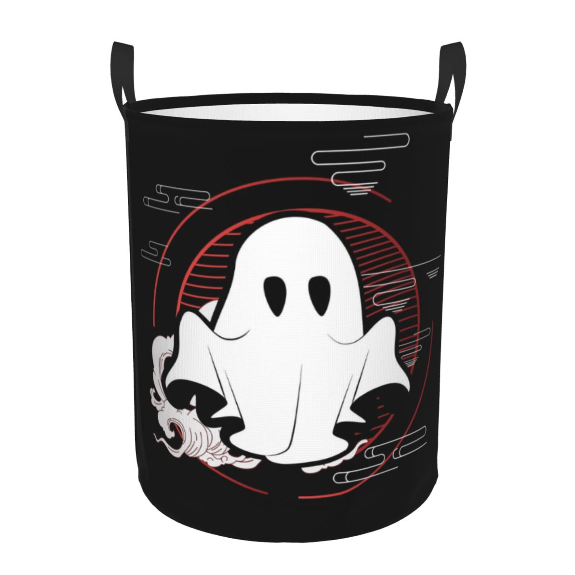 XMXY Round Laundry Basket Organizer, Ghost Funny Style Waterproof ...