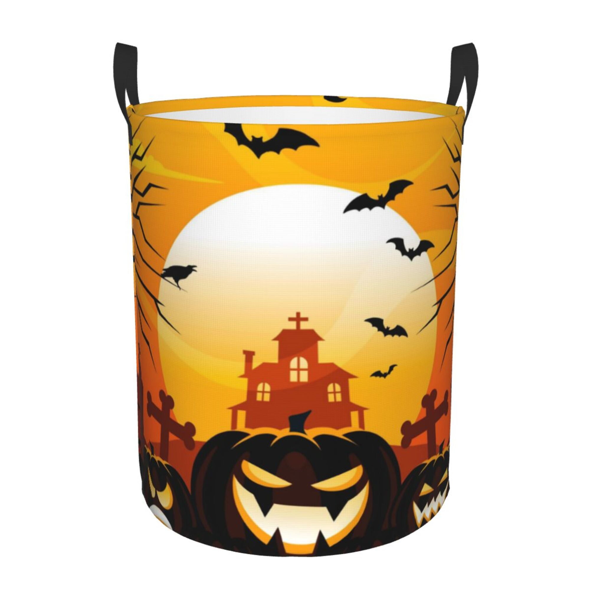 XMXY Round Laundry Basket Organizer, Halloween Spooky Celebration ...