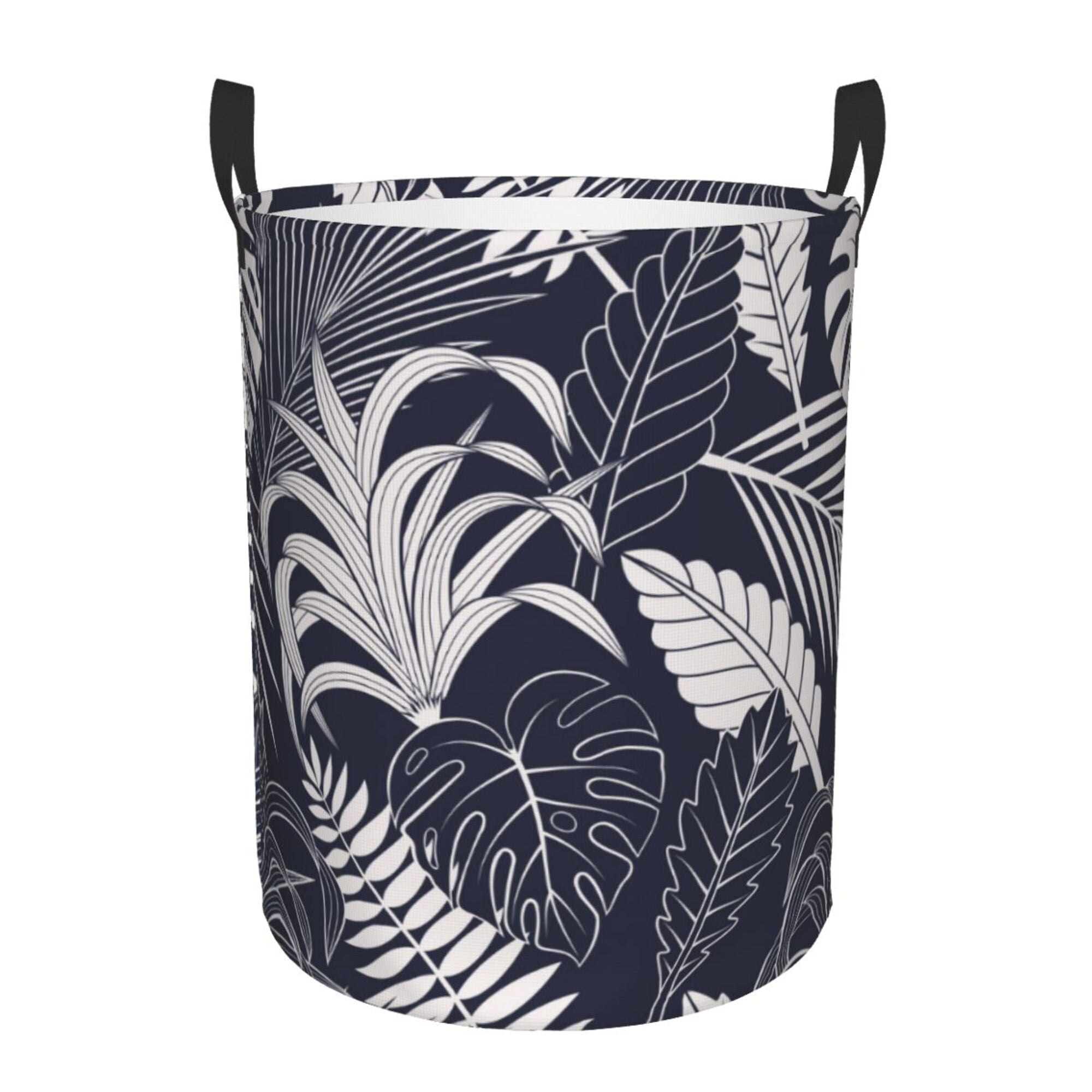 XMXY Round Laundry Basket Organizer, Jungle Blue Tropical Waterproof ...