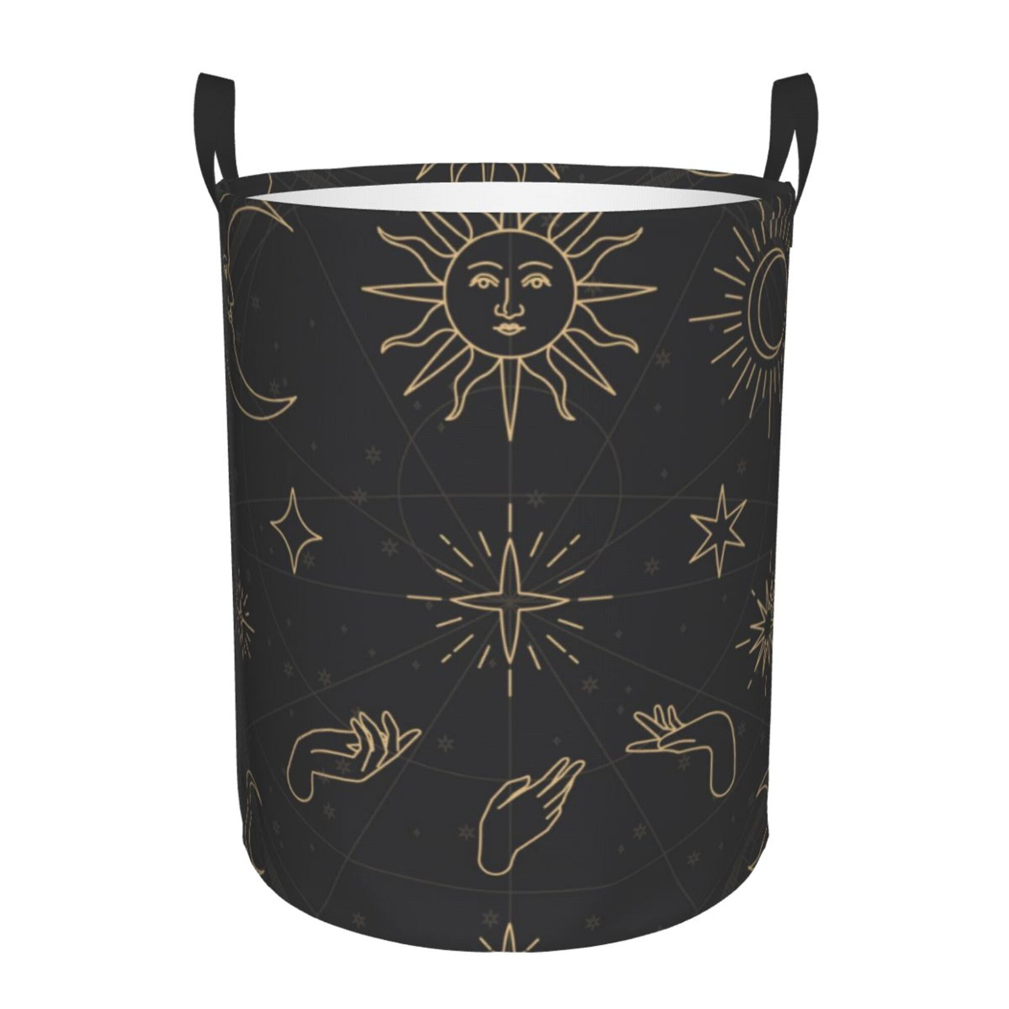 XMXY Round Laundry Basket Organizer, Moon Lunar Doodle Eclipse ...