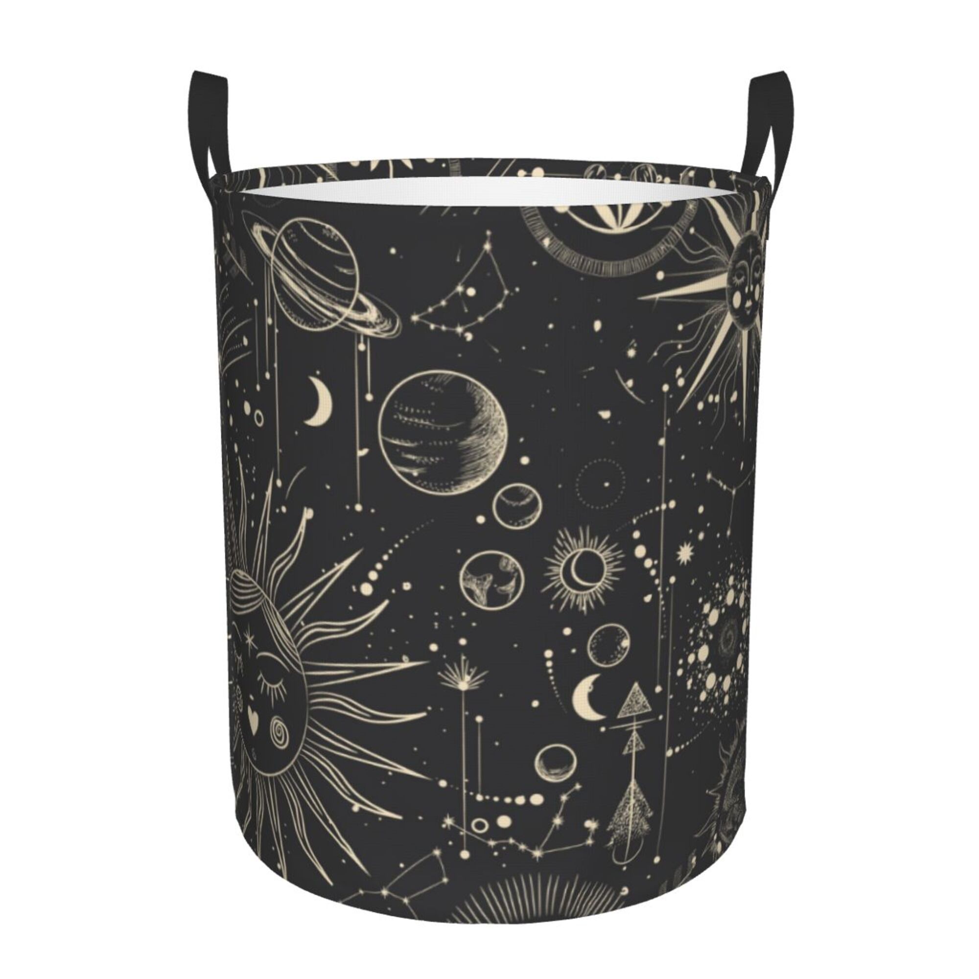 XMXY Round Laundry Basket Organizer, Mystic Eyes Sun Sin Waterproof ...