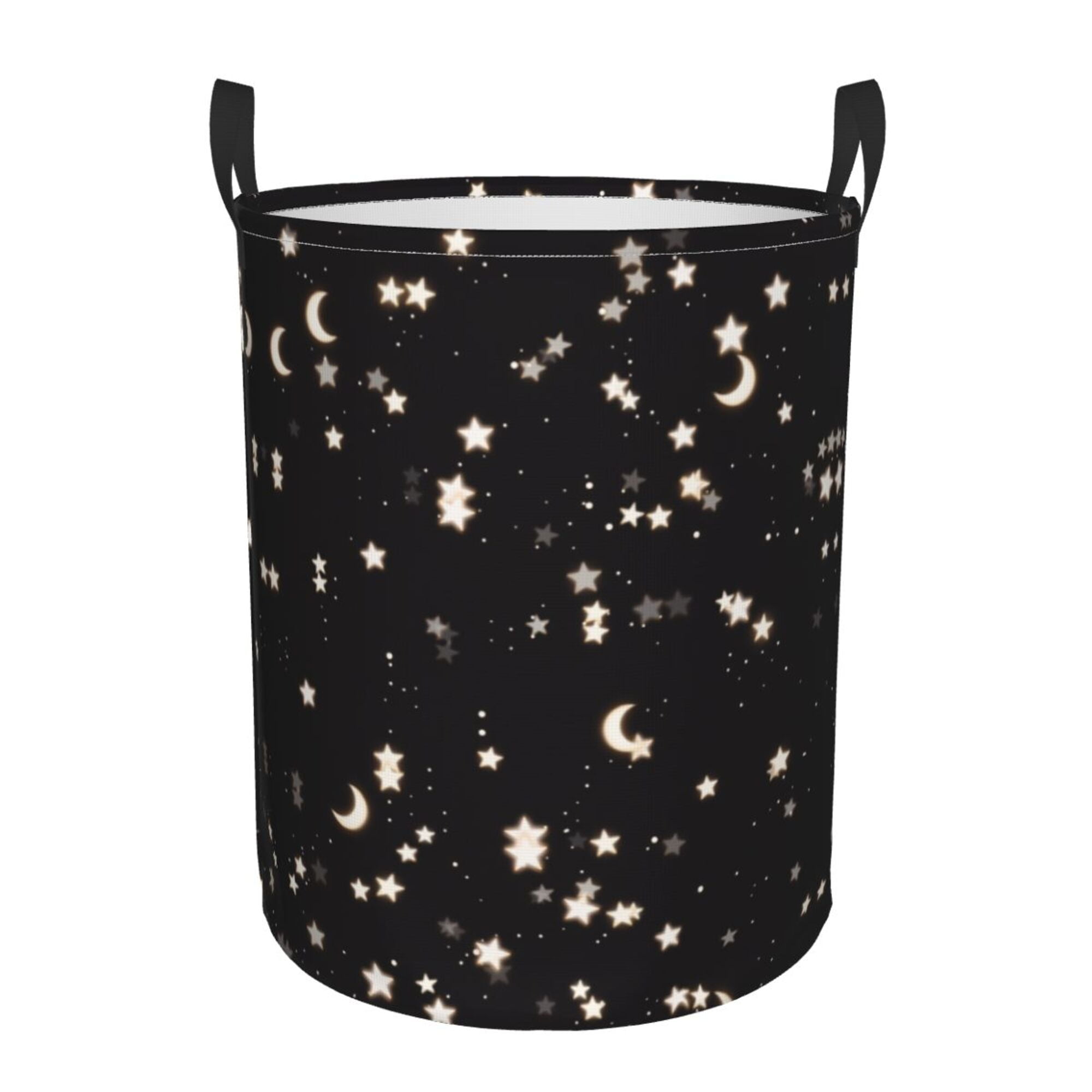 XMXY Round Laundry Basket Organizer, Night Stars Moon Waterproof ...