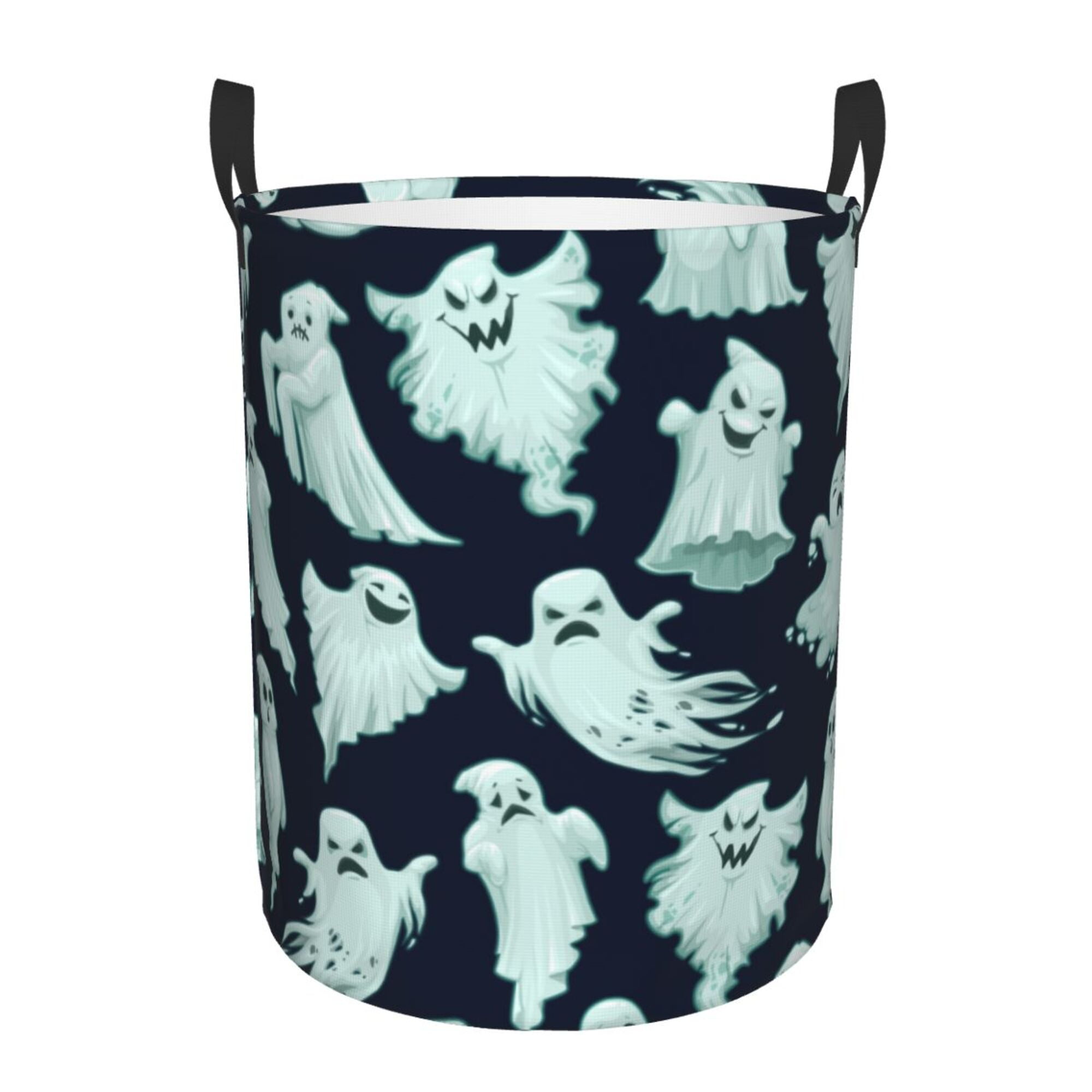 XMXY Round Laundry Basket Organizer, Scary Evil Ghosts Waterproof ...