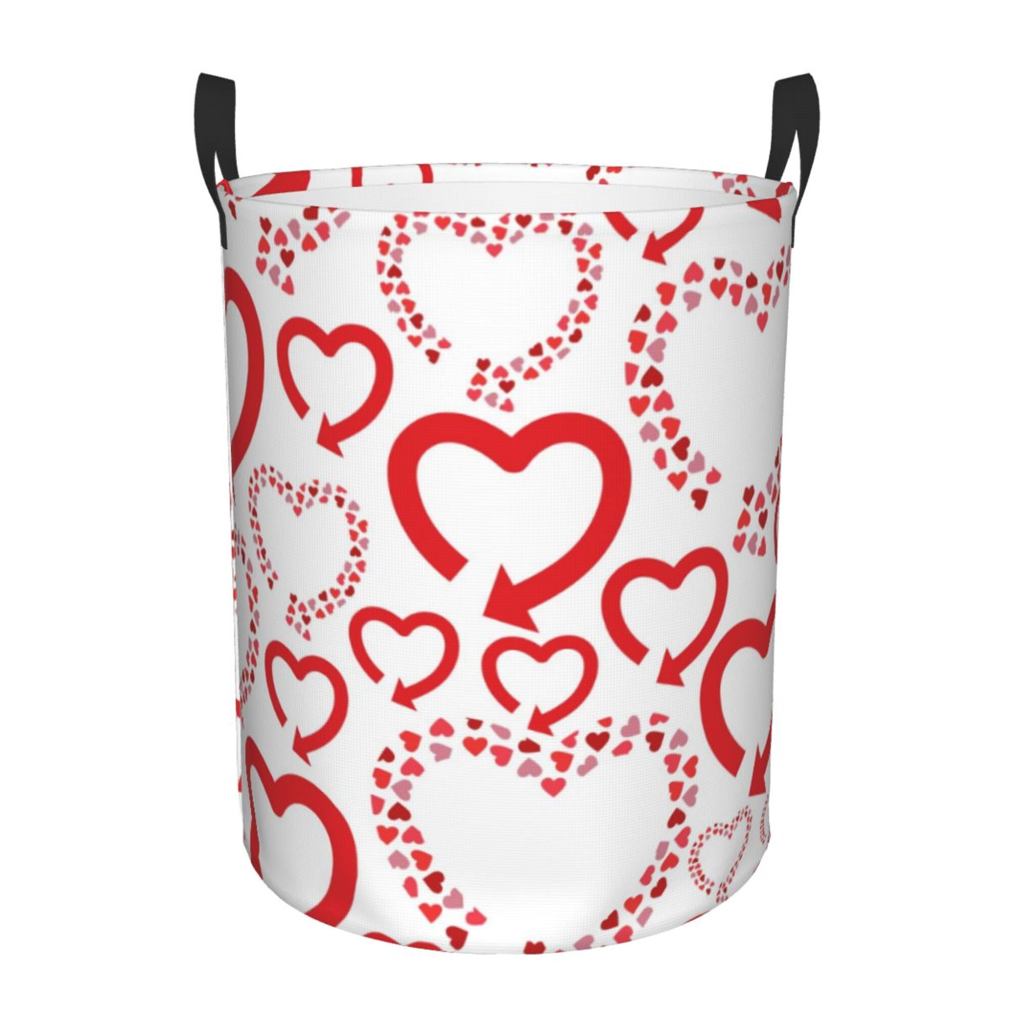 XMXY Round Laundry Basket Organizer, Seamless Arrows Hearts Shape ...