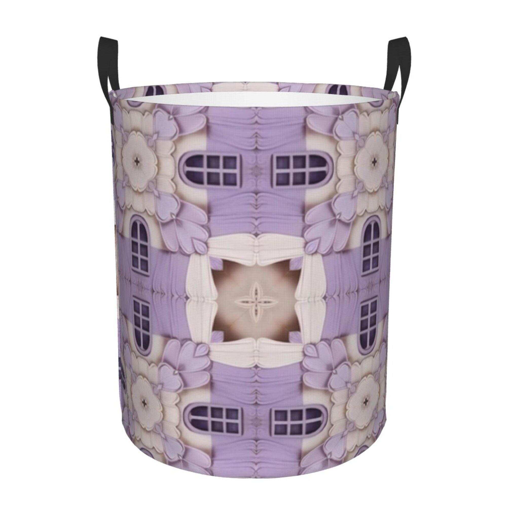 XMXY Round Laundry Basket Organizer, Seamless Kaleidoscope Texture ...