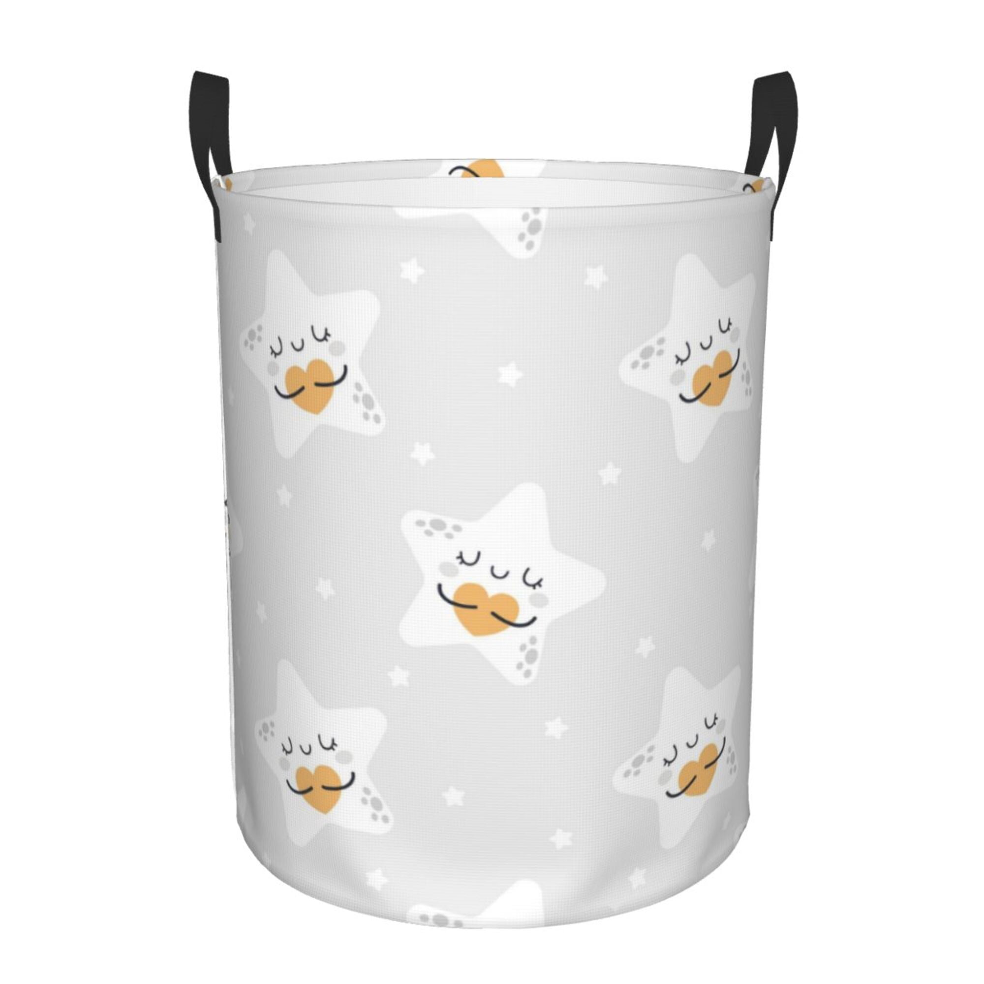 XMXY Round Laundry Basket Organizer, Warm Stars Waterproof Collapsible ...