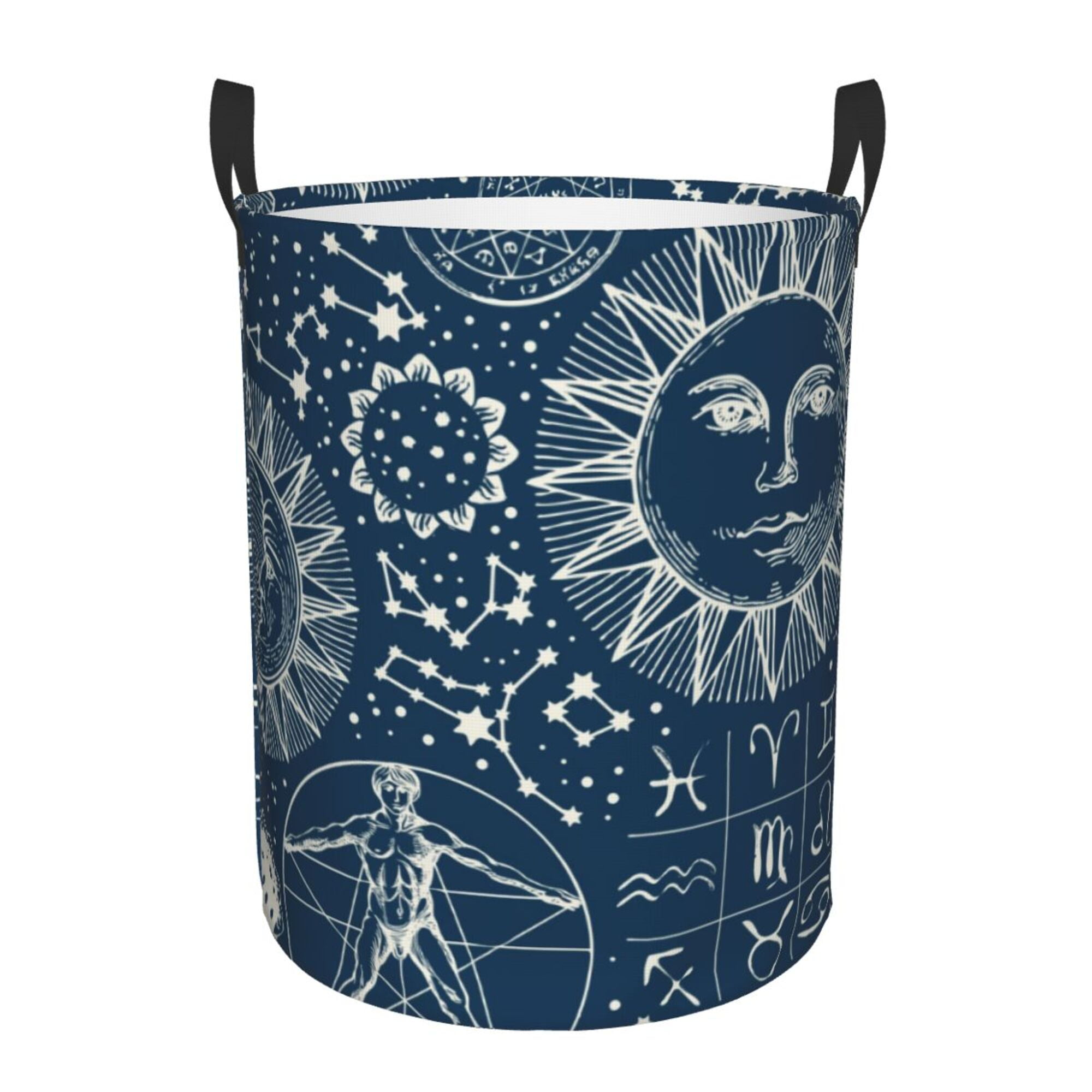 XMXY Round Laundry Basket Organizer, Zodiac Universe Planet Waterproof ...