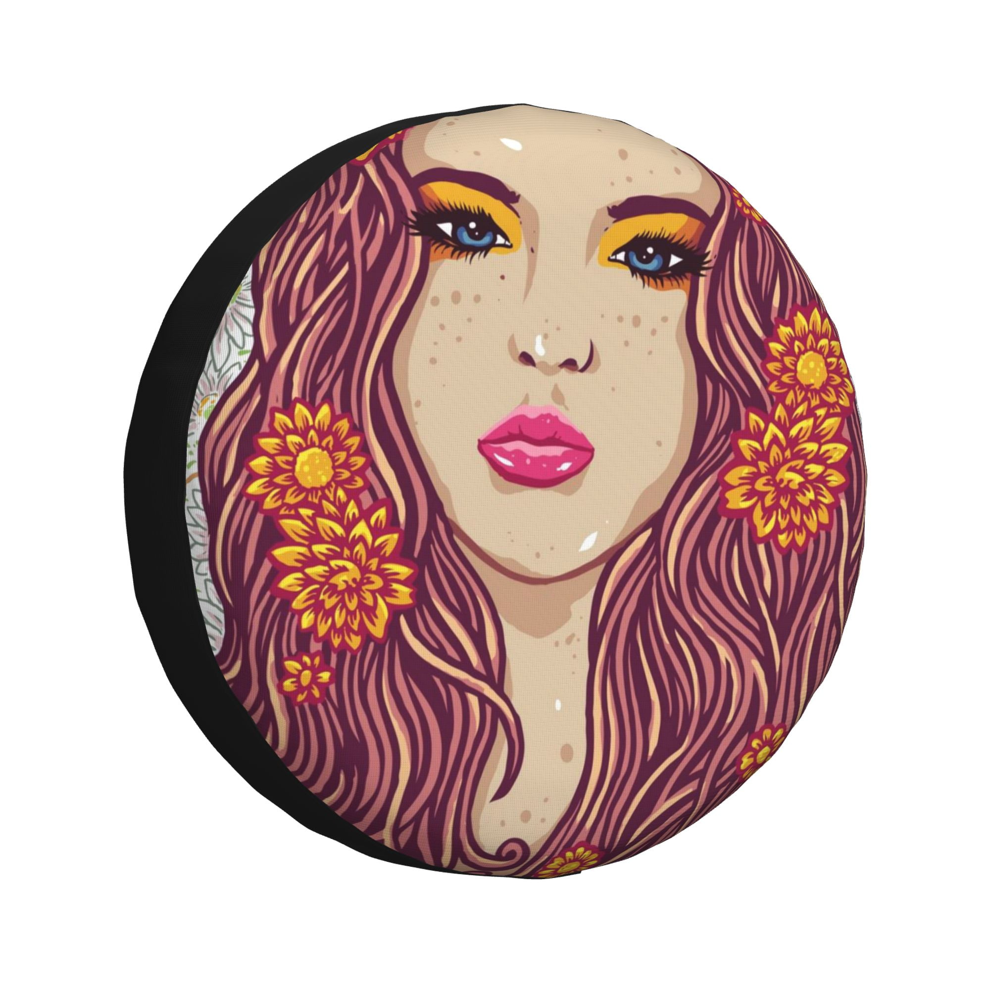 Xmxy Russian Ethnic Flower Girl Spare Tire Cover Universal Waterproof