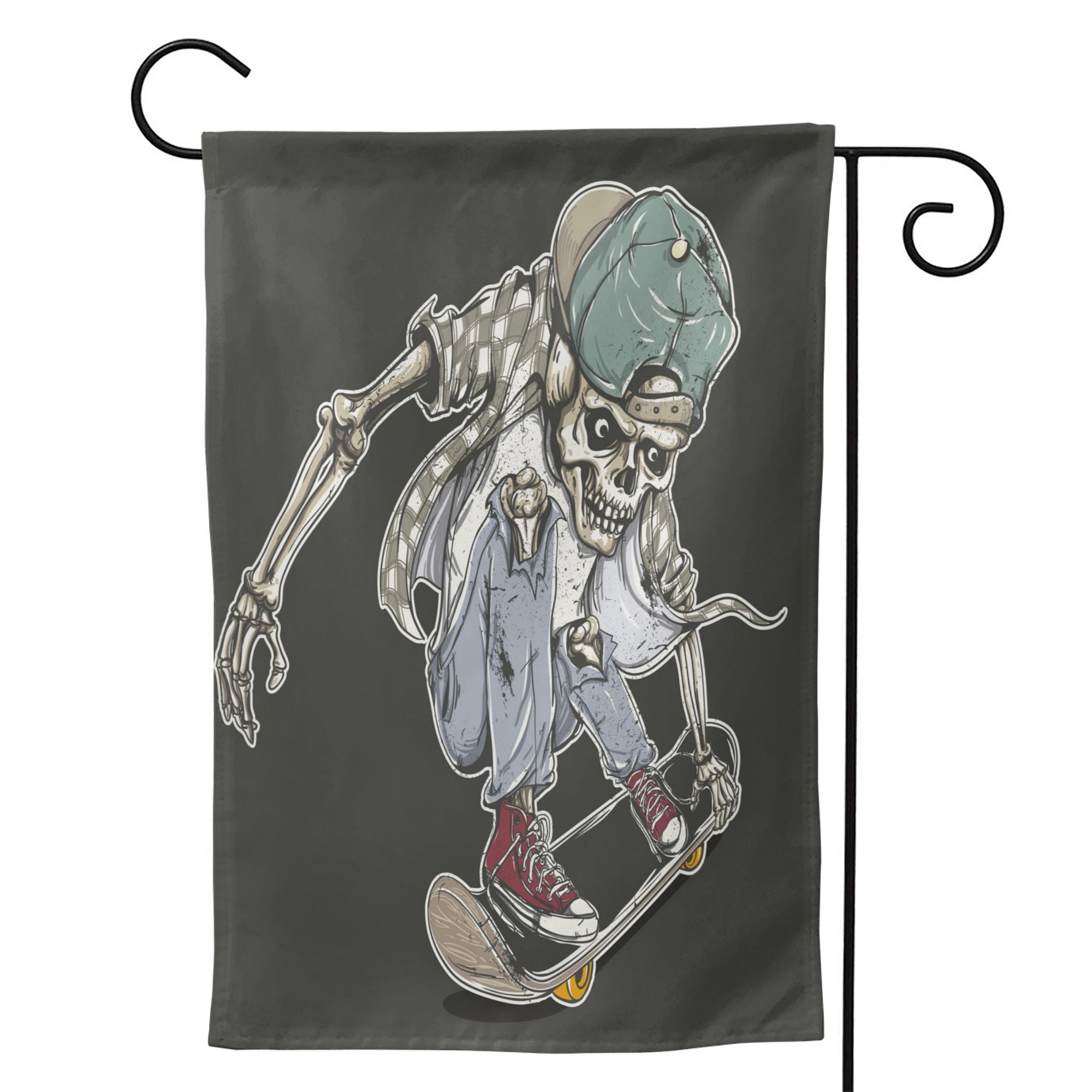 XMXY Skateboard Skeleton Vintage Gothic Garden Flags Double Sided ...
