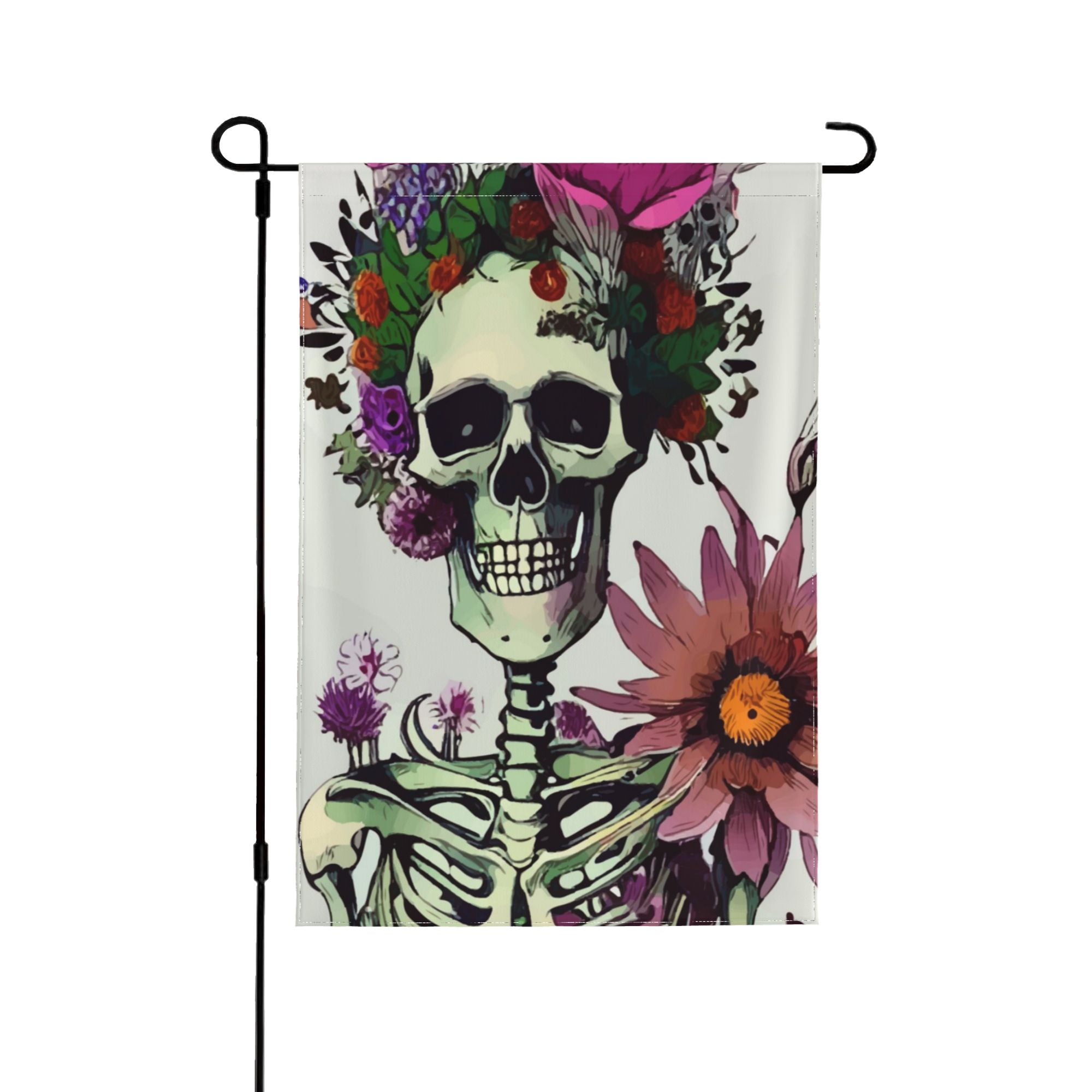 XMXY Skeleton Flowers Garden Flags Double Sided,Farmhouse Holiday Yard ...