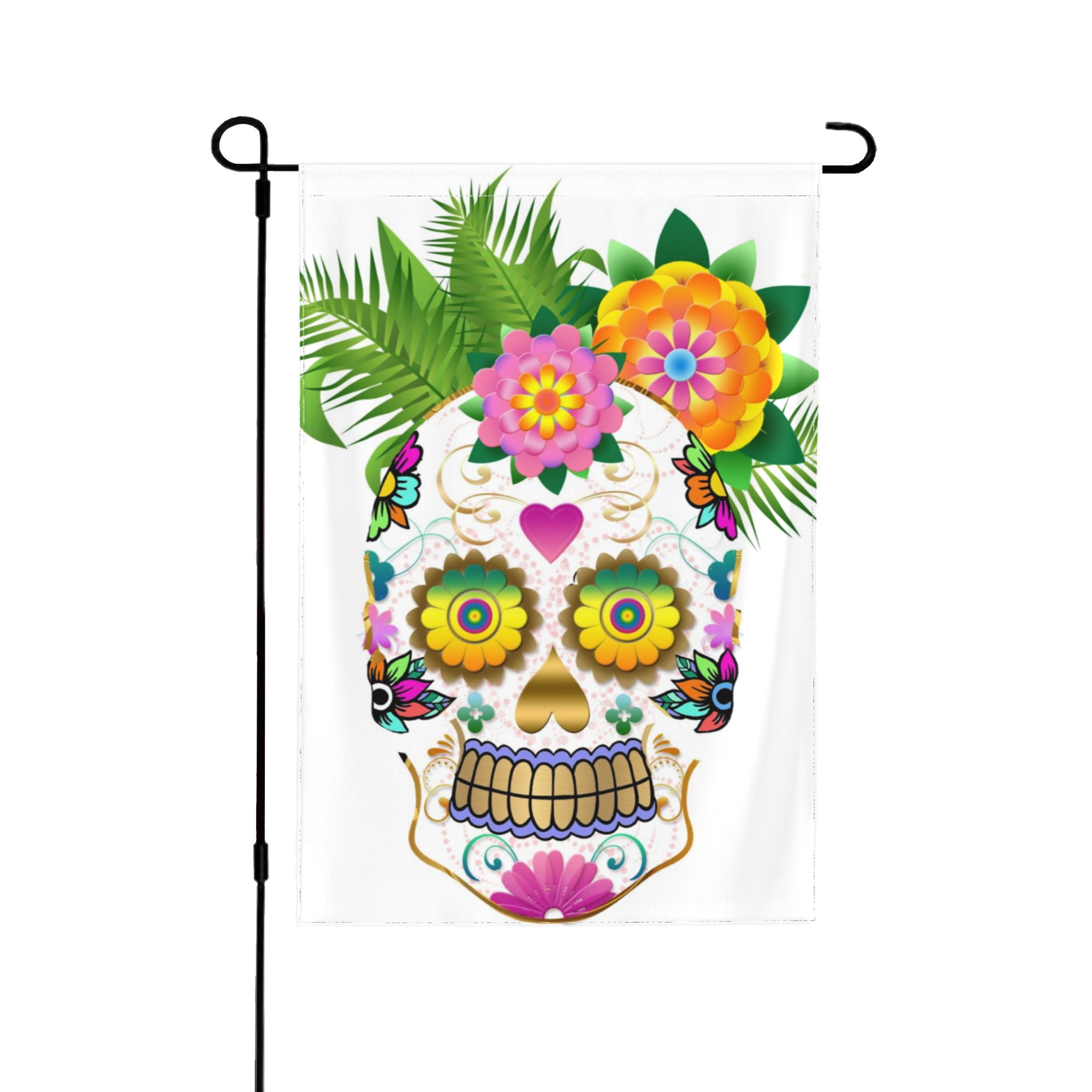 XMXY Skull Flowers Skeleton Garden Flags Double Sided,Farmhouse Holiday ...