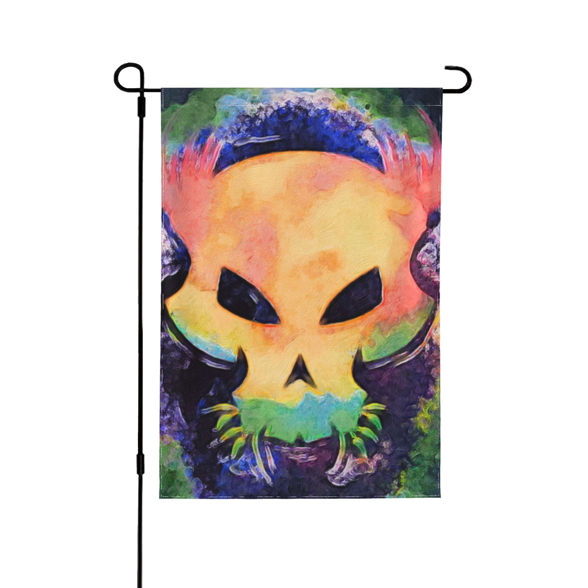 XMXY Skull Painting Scary Garden Flags Double Sided,Farmhouse Holiday ...