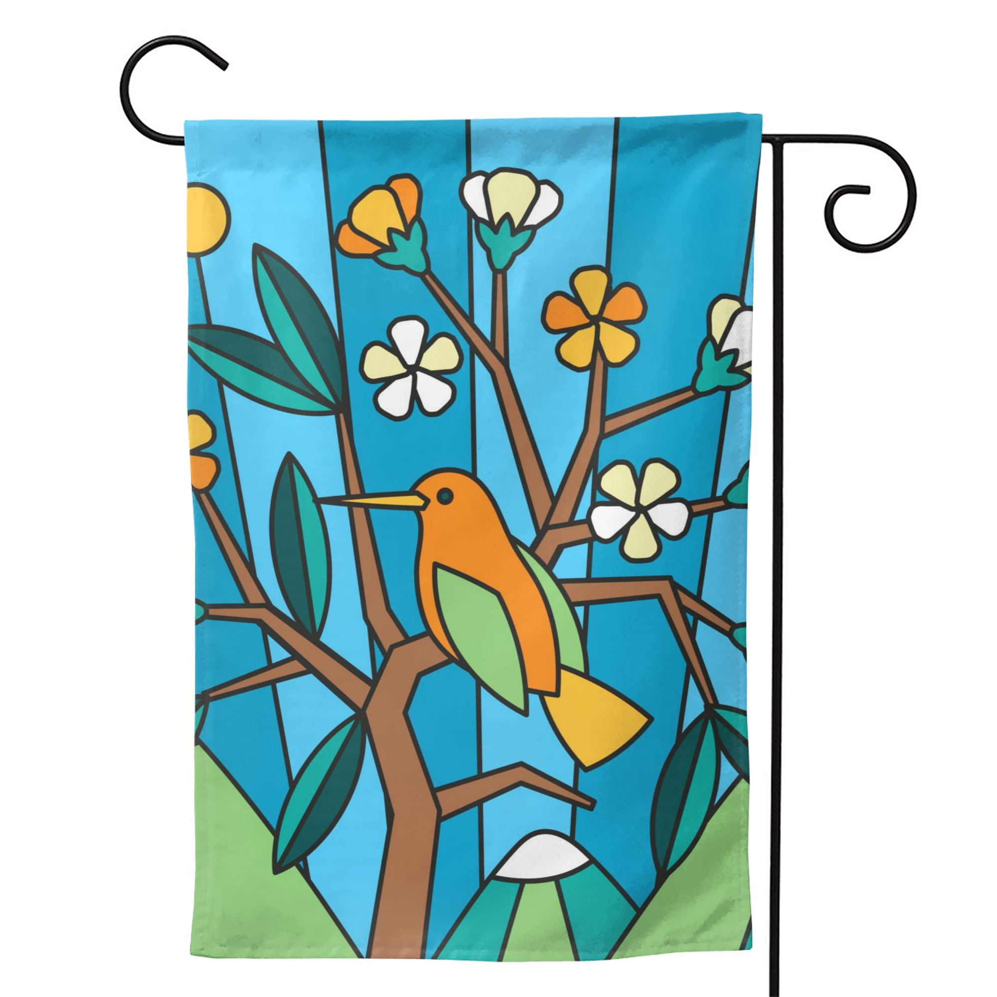 XMXY Stained Bird Mosaic Framework Garden Flags Double Sided,Farmhouse ...
