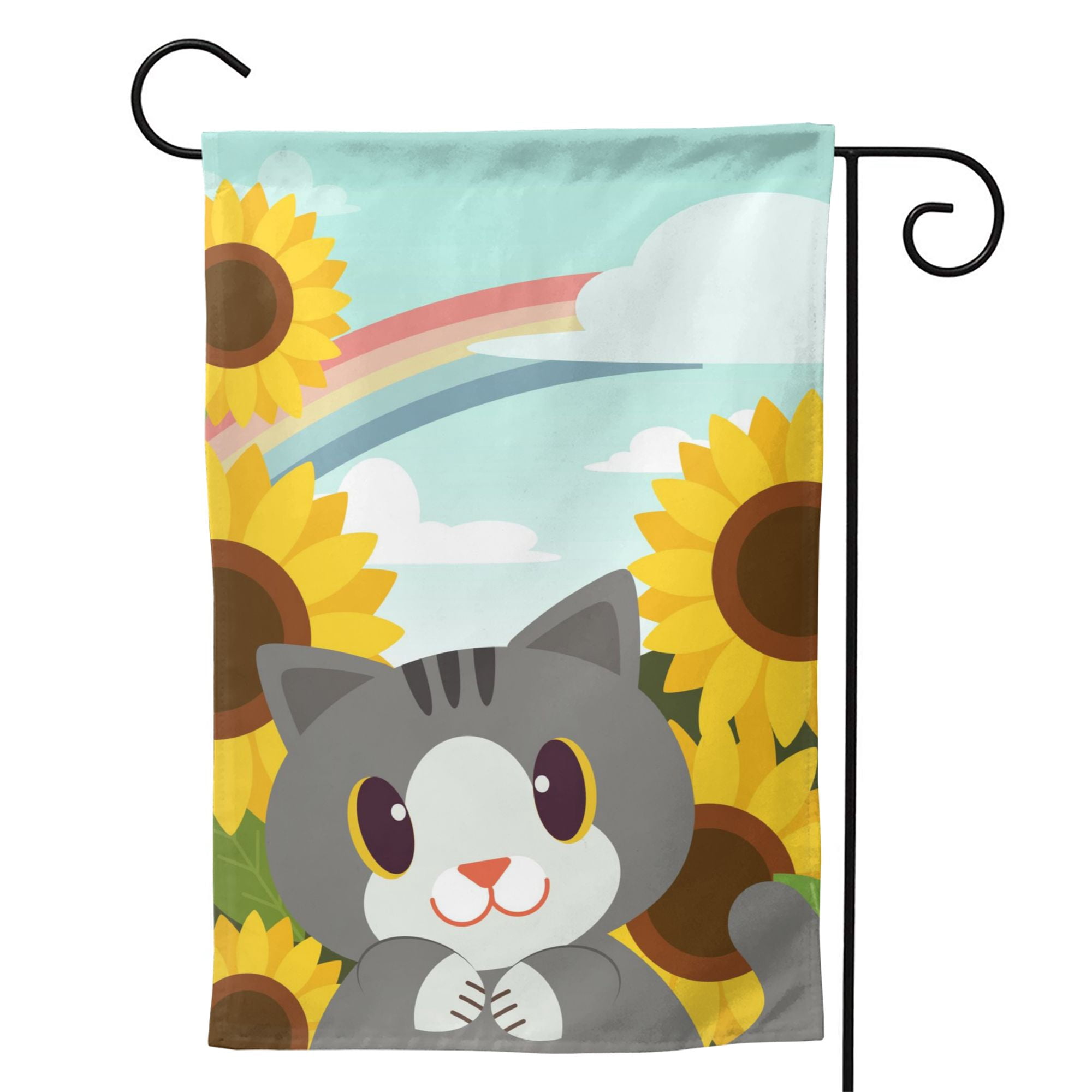 XMXY Sunflower Garden Cat Garden Flags Double Sided,Farmhouse Holiday ...