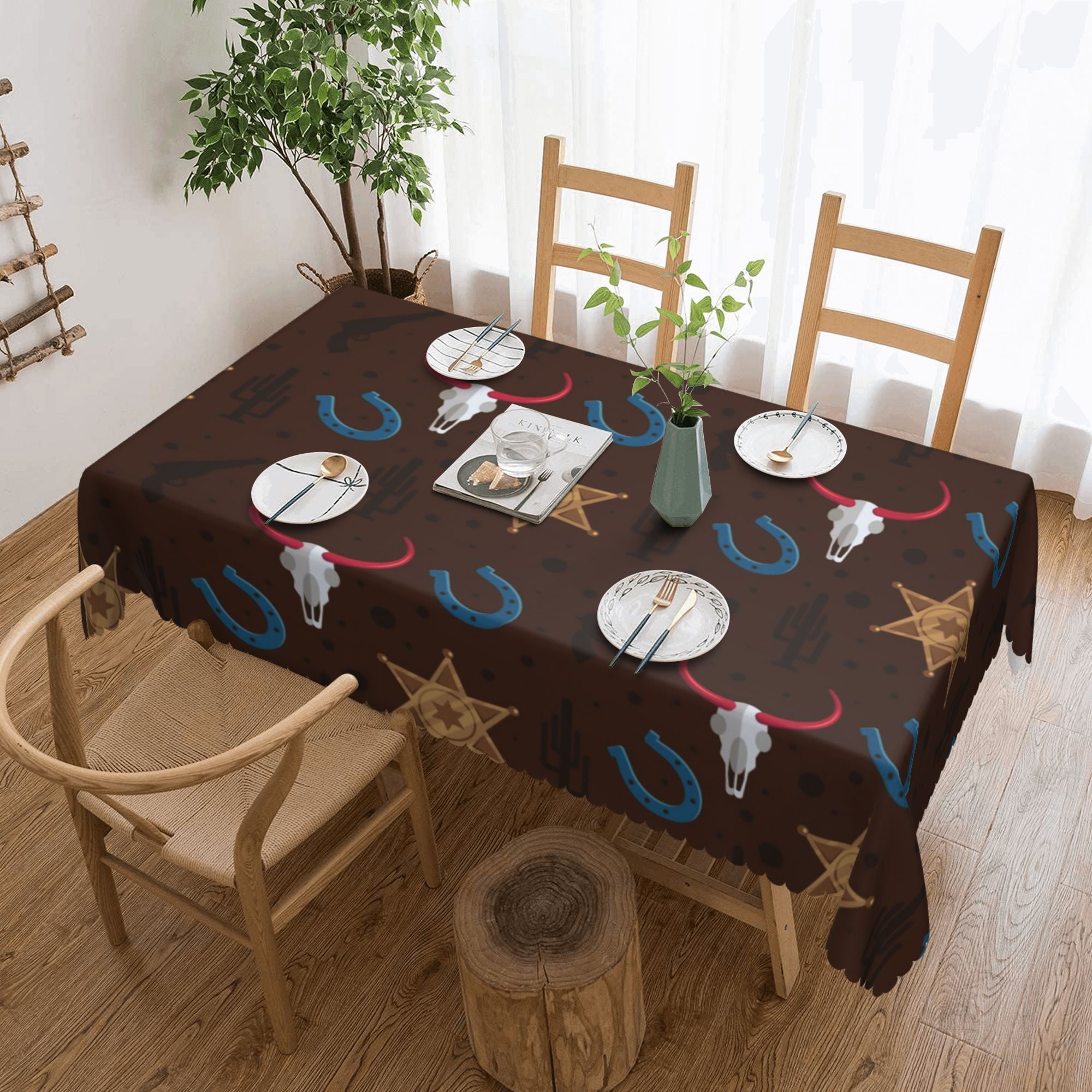 XMXY Table Cloth Rectangle Table, Western Cowboy Traditional Wild ...