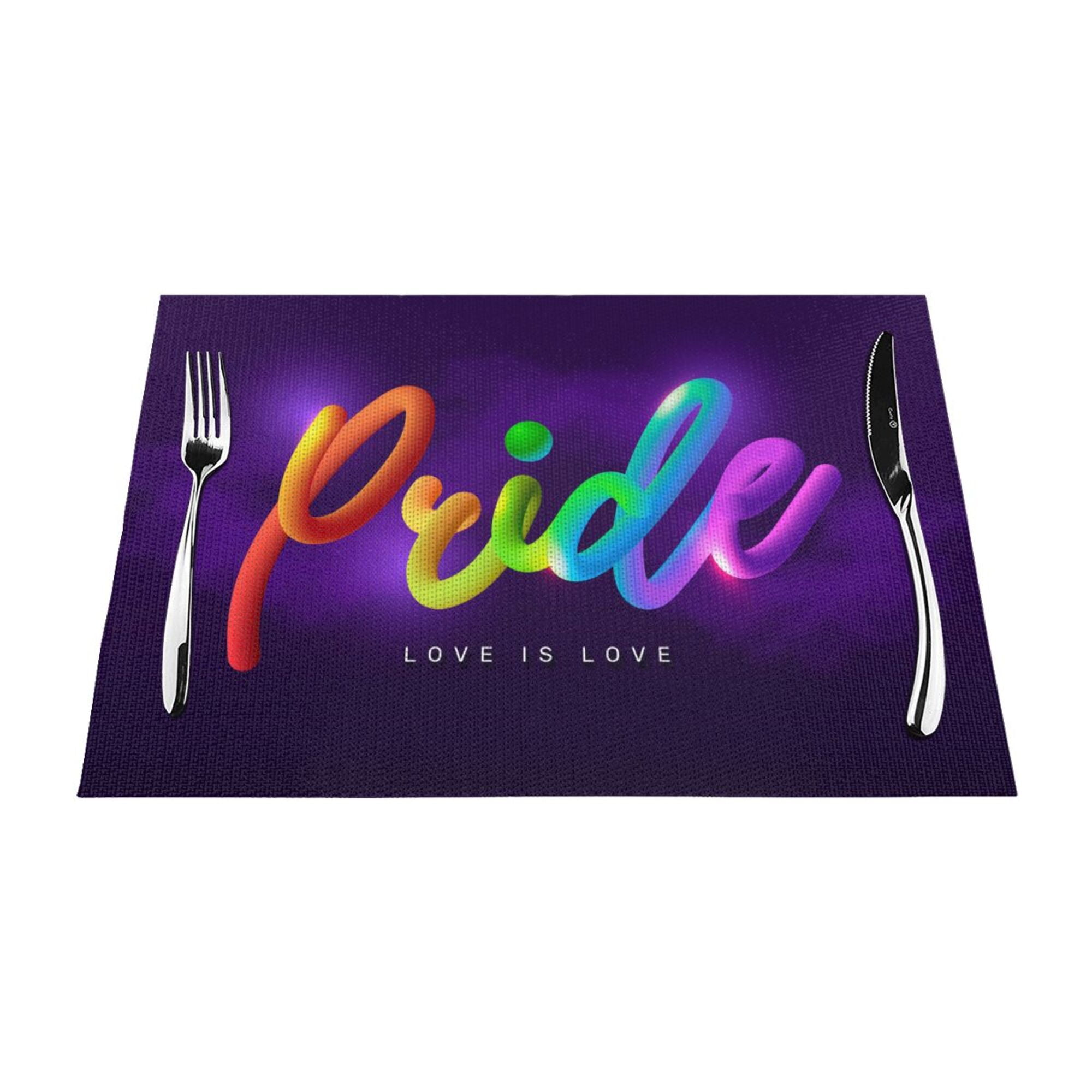 XMXY Woven Placemats Set of 4 PCS, Rainbow Lgbt Symbol Table Mats ...