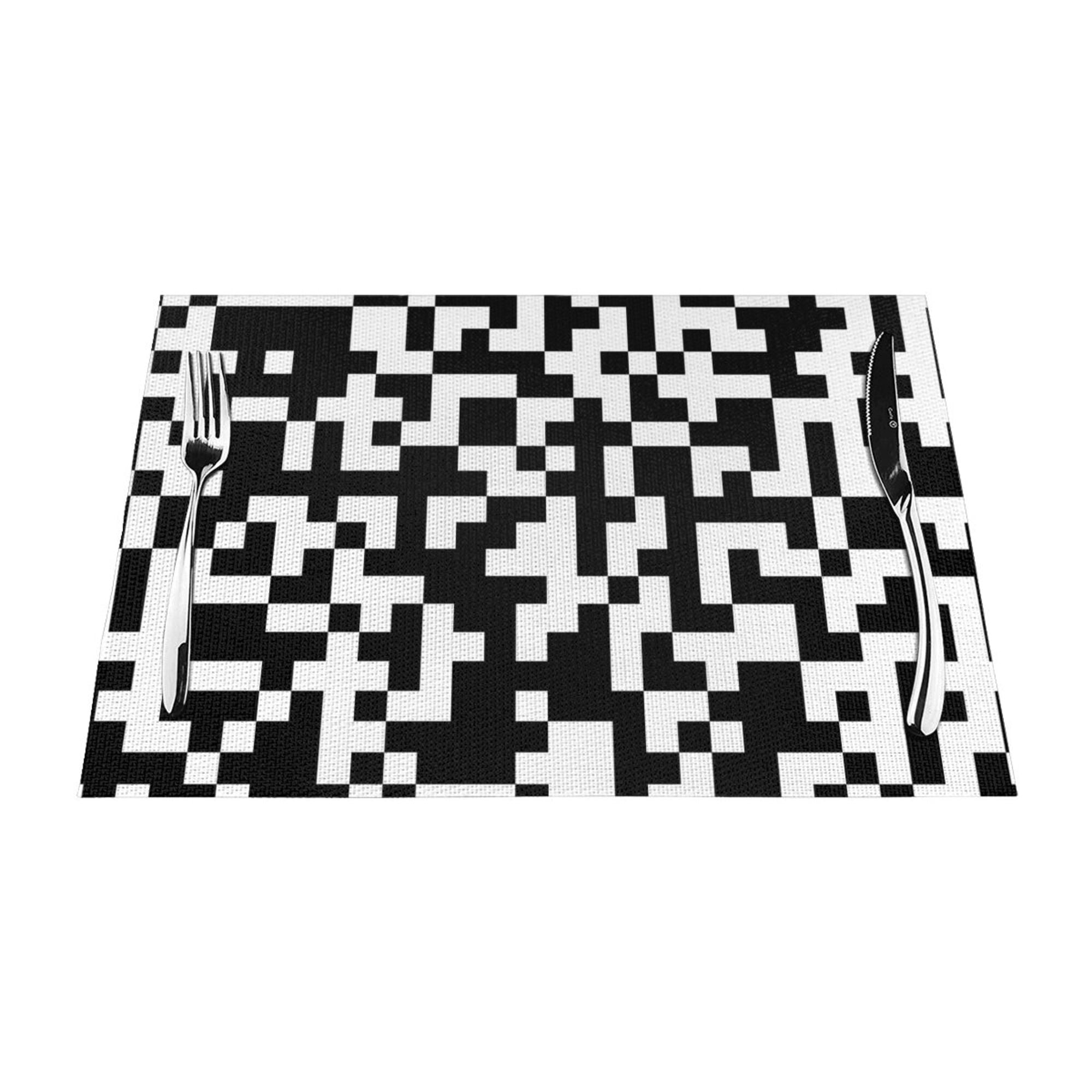 XMXY Woven Placemats Set of 4 PCS, Vintage Fuzzy Square Texture Table ...