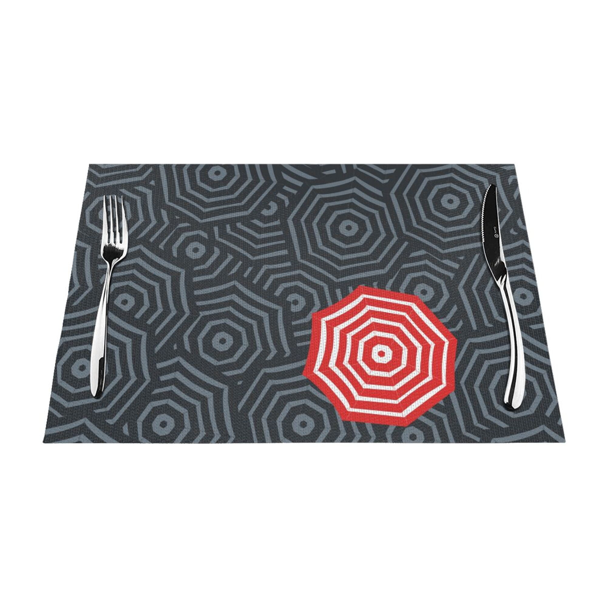 XMXY Woven Placemats Set of 6 PCS, Abstract Cycle Umbrella Table Mats ...