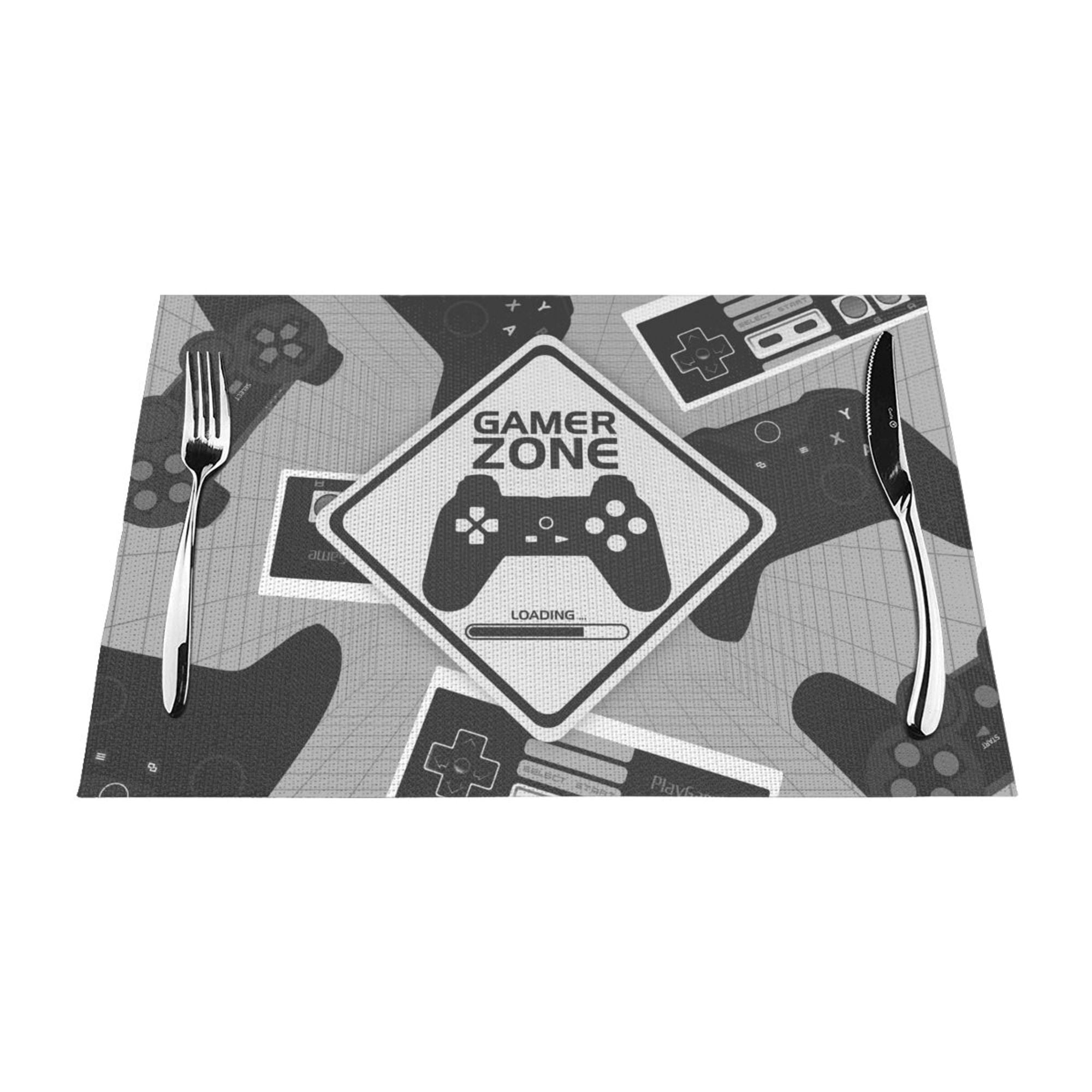 XMXY Woven Placemats Set of 6 PCS, Gamer Zone Play Games Table Mats ...