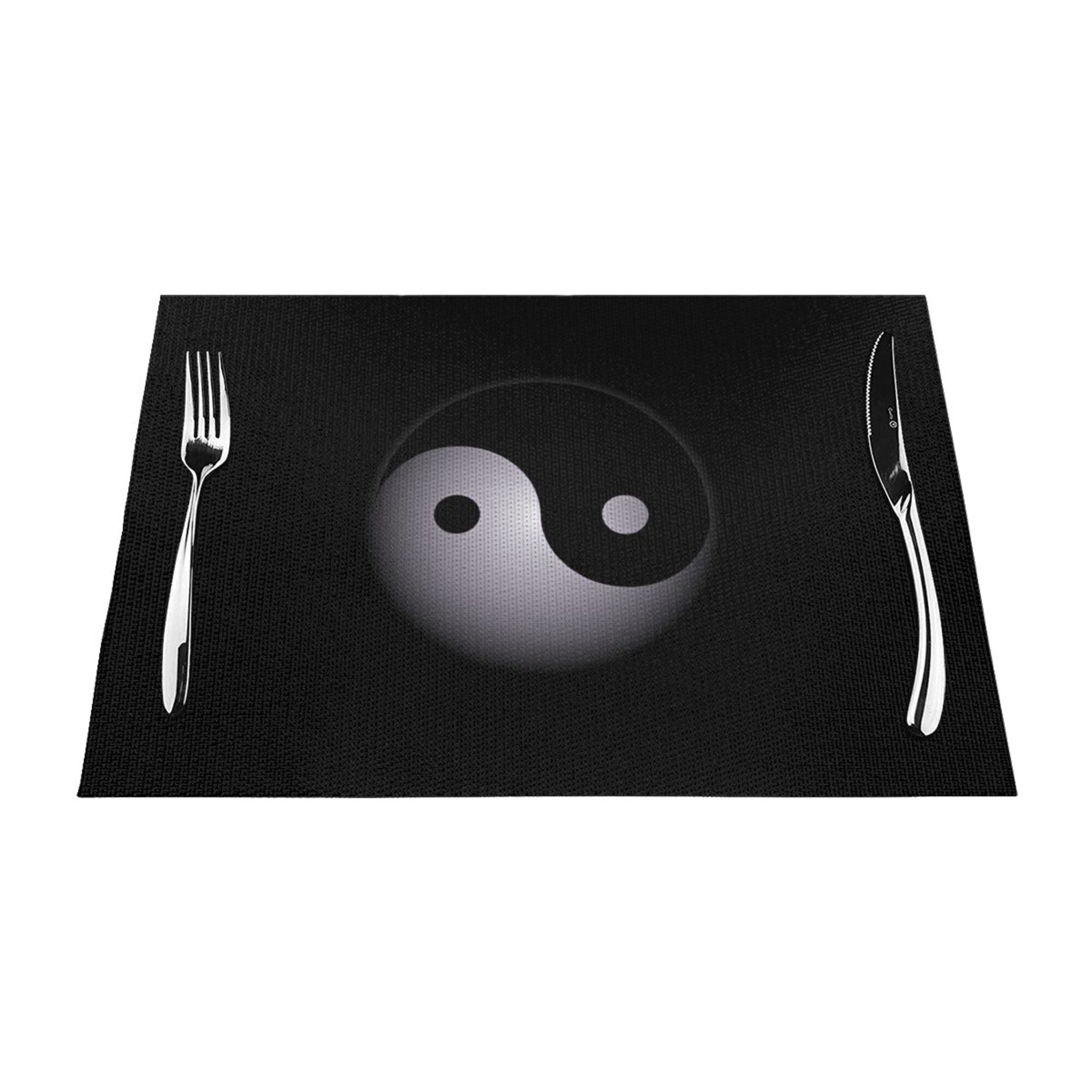 XMXY Woven Placemats Set of 6 PCS, Yin-Yang Tai Chi Symbol Table Mats ...