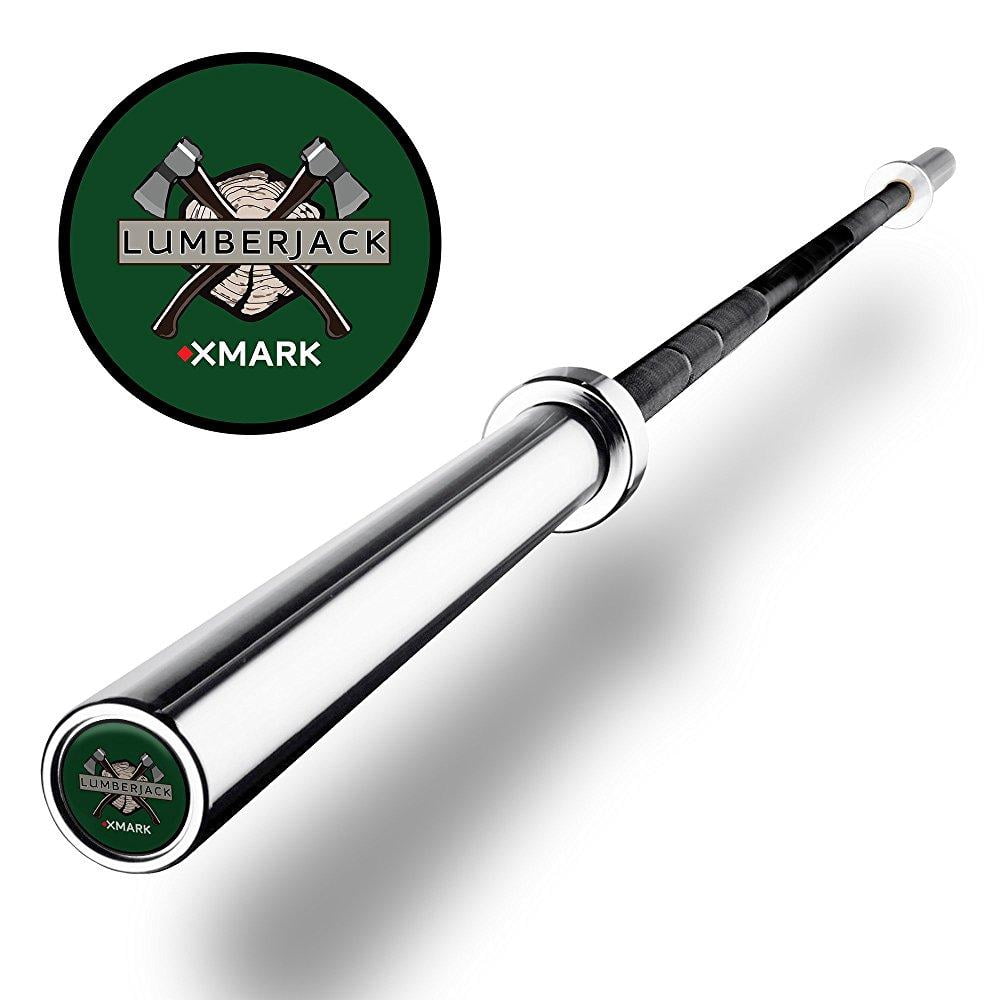 Free Shipping! XMark LUMBERJACK 7' Olympic Bar, Chrome with Black ...