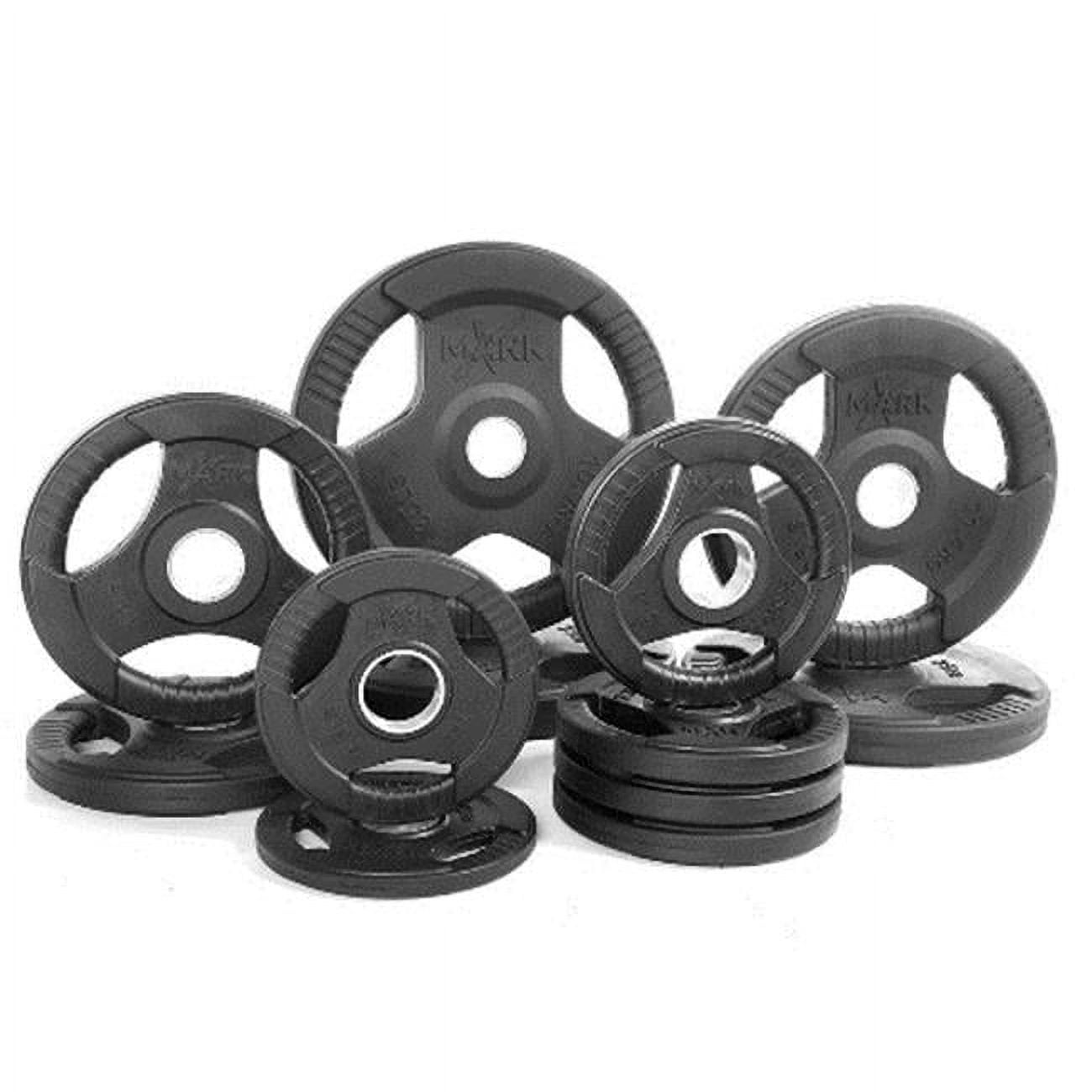 XMark Premium Quality Rubber Coated Tri-grip 165lb Olympic Plate ...
