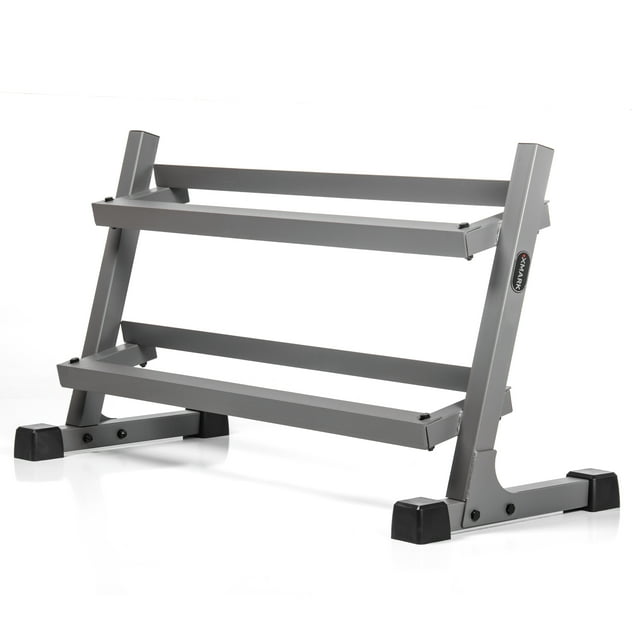 XMark's Two Tier Dumbbell Stand: Heavy Duty Steel Rack with Skid ...