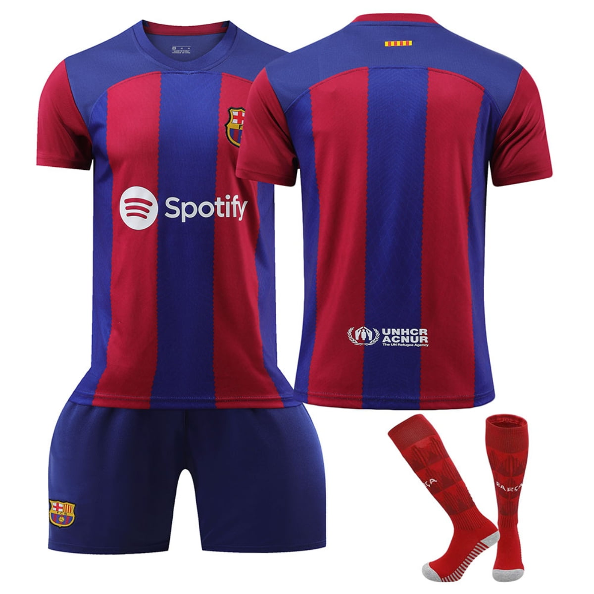 XNB 2023-2024 FC Barcelona Home Jersey #10 Messi Sportswear Soccer Jersey Activewear Set-022 ...