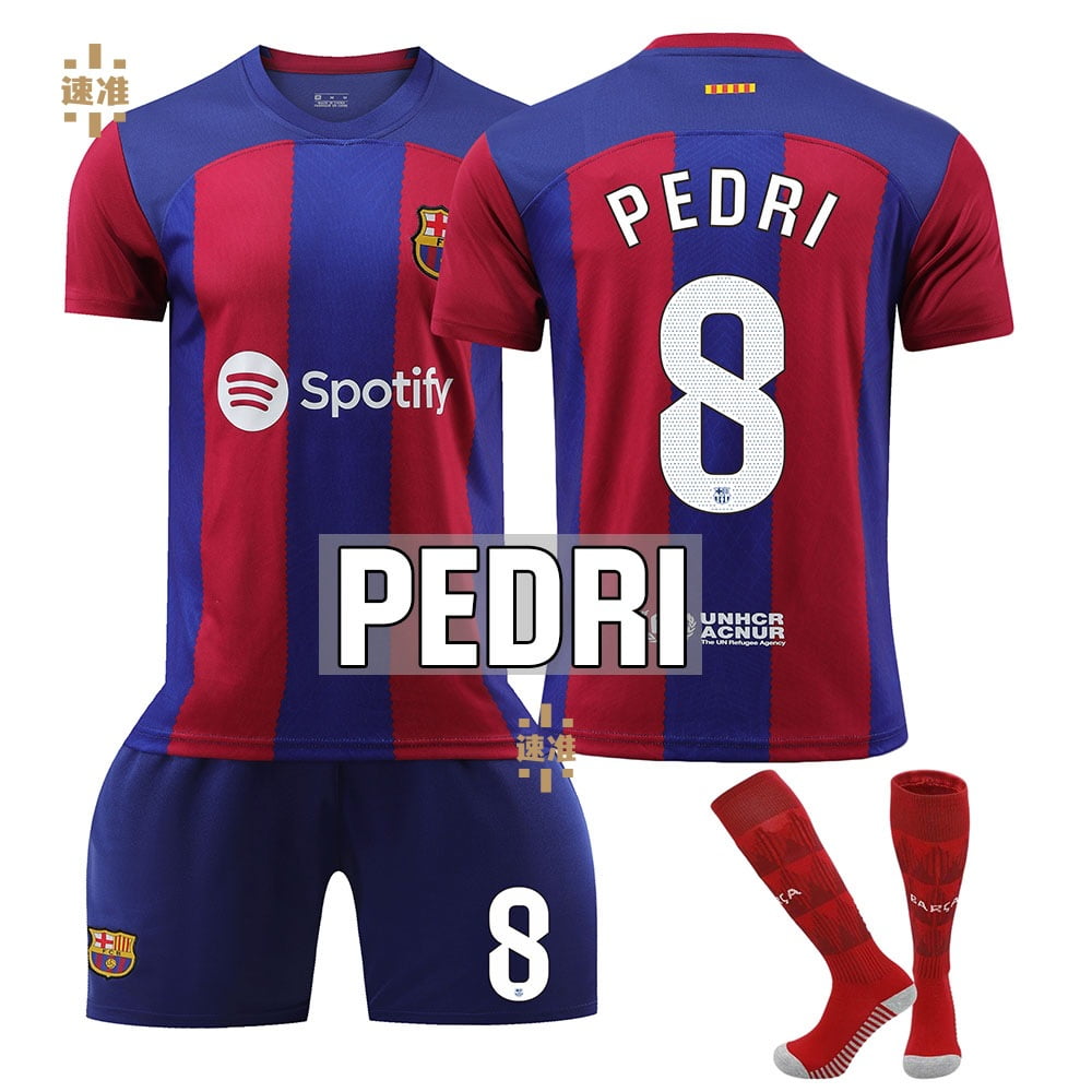 XNB 2023-2024 FC Barcelona Home Jersey #10 Messi Sportswear Soccer Jersey Activewear Set-8号PDL ...