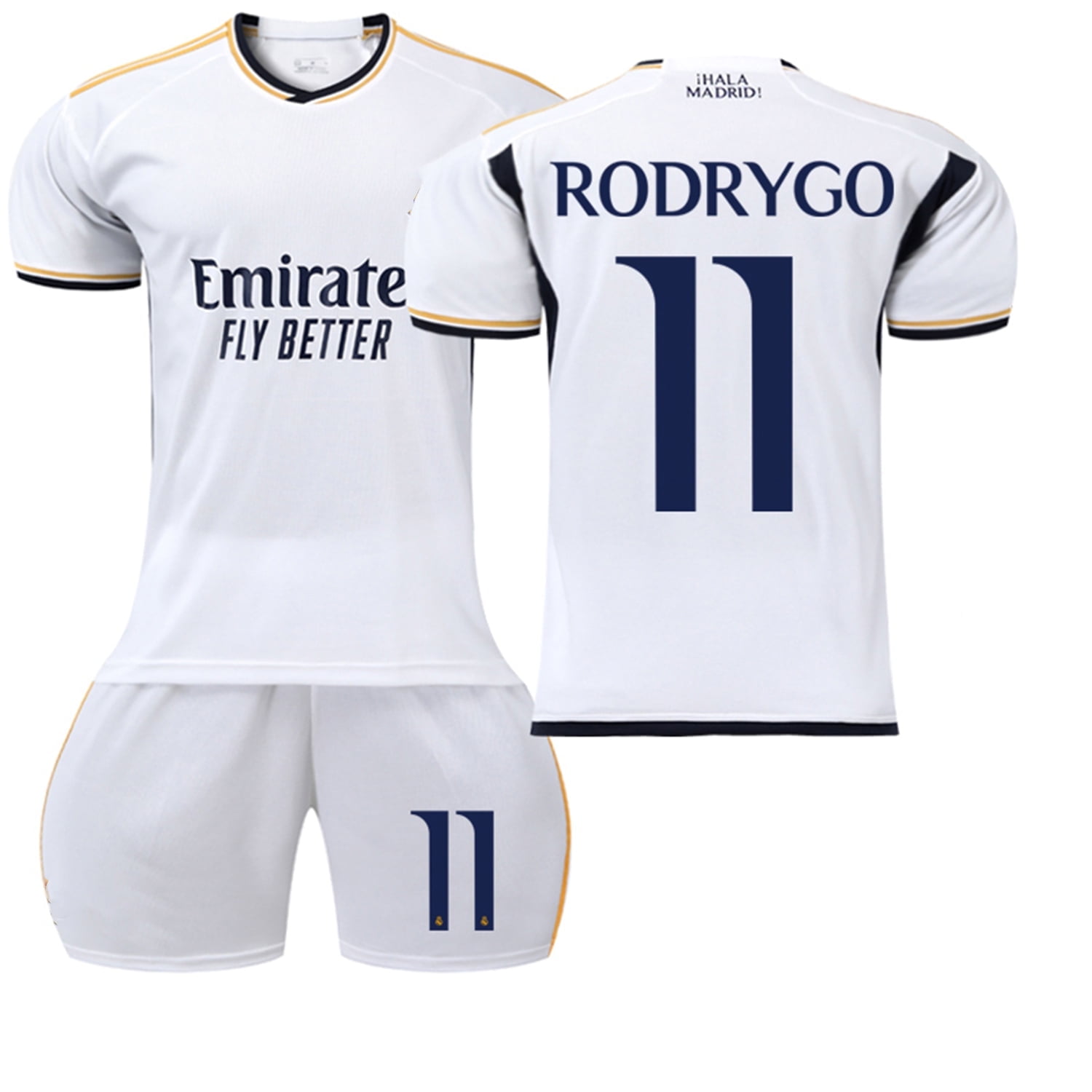 XNB 2023-2024 Madrid Home Jersey #11 Rodrygo Soccer Jersey and Shorts ...