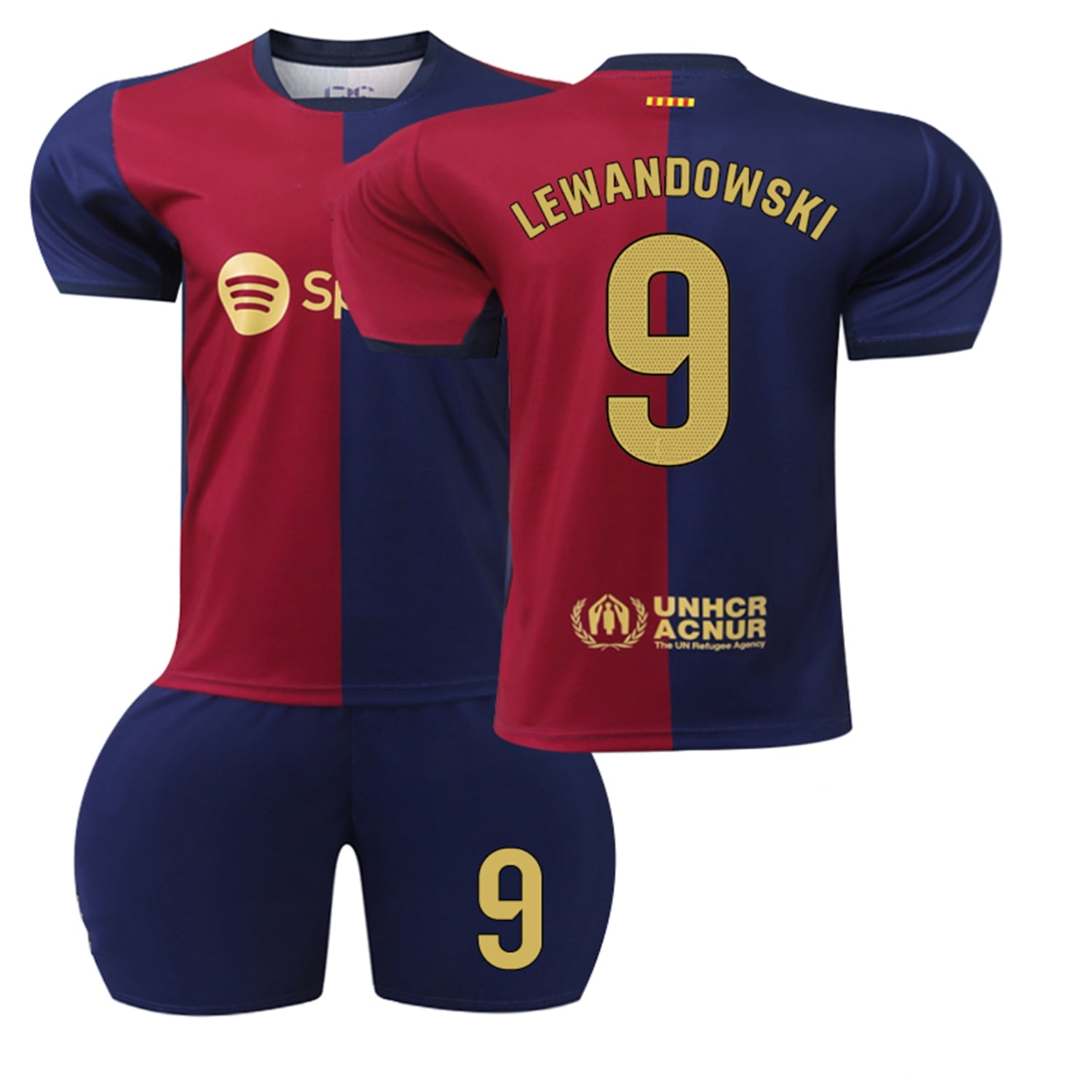 XNB 2024-2025 Barcelona Home Jersey #9 Lewandowski Soccer Jersey and ...