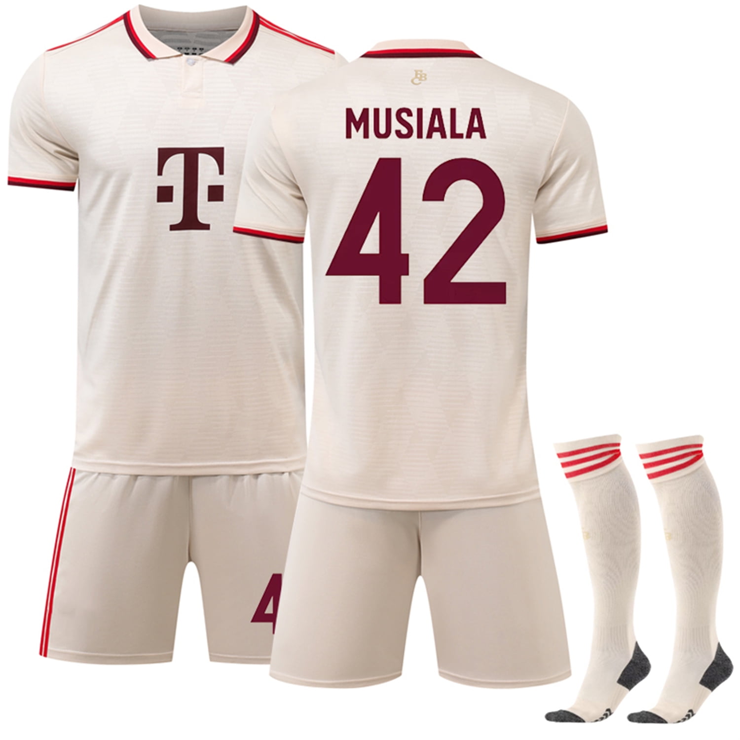 XNB 2024-2025 Bayern Munich Third Away Shirt #42 Musiala Sportswear Soccer Jersey Activewear Set ...