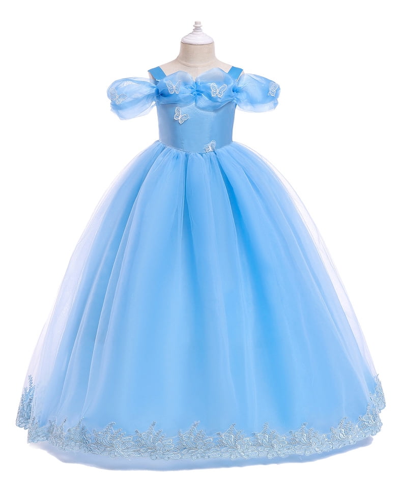 Gdledy Jankles Cinderella Blue Princess Costume Fancy Dress Butterfly ...