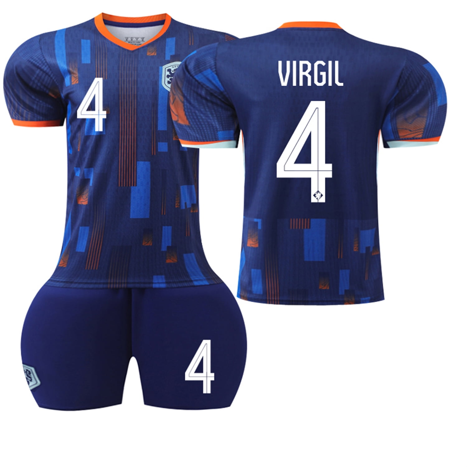XNB UEFA Euro 2024 Netherlands Away Jersey #4 Virgil Soccer Shirts and ...