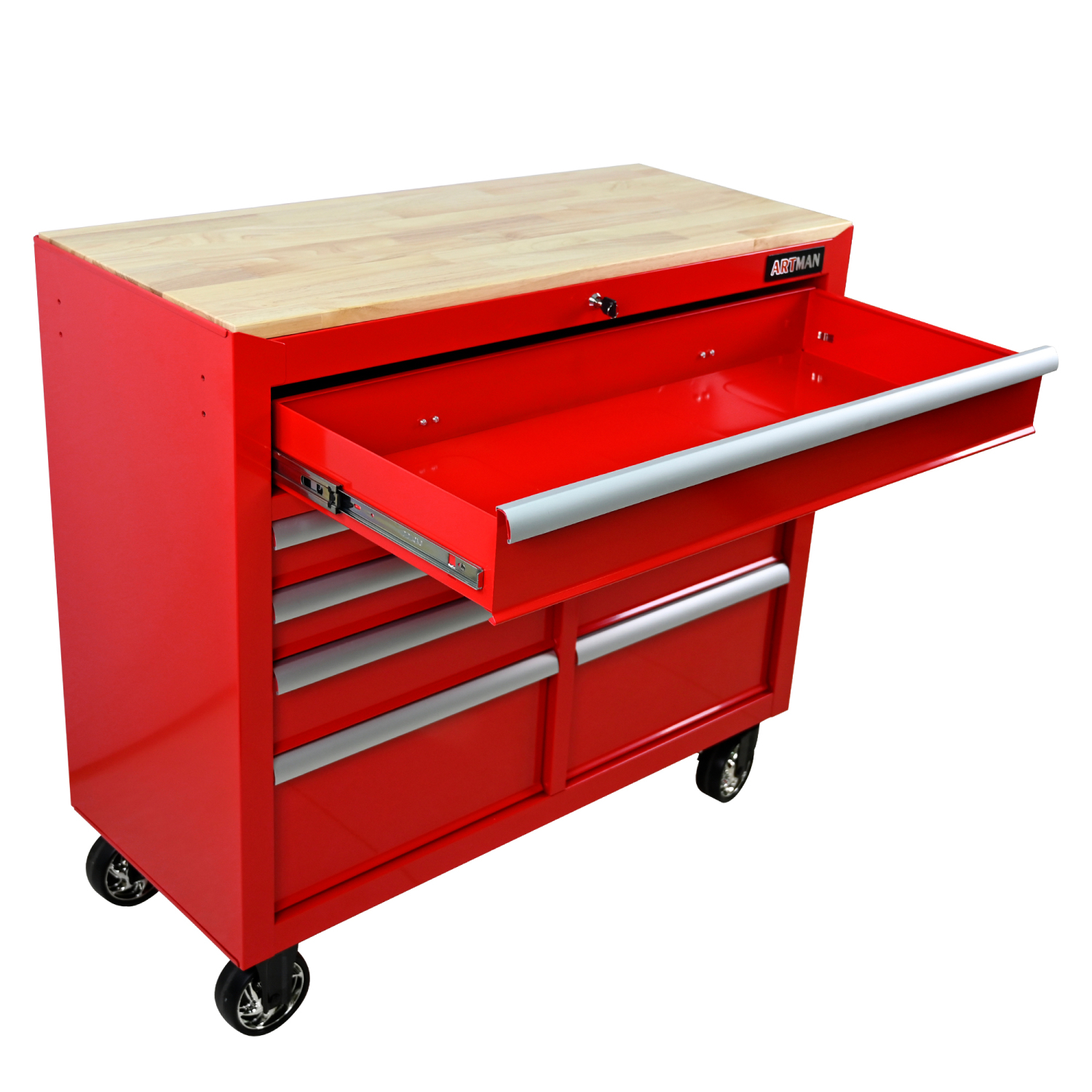 XNGGNG Efficient Multifunctional Wooden Top Tool Cart with Wheels ...