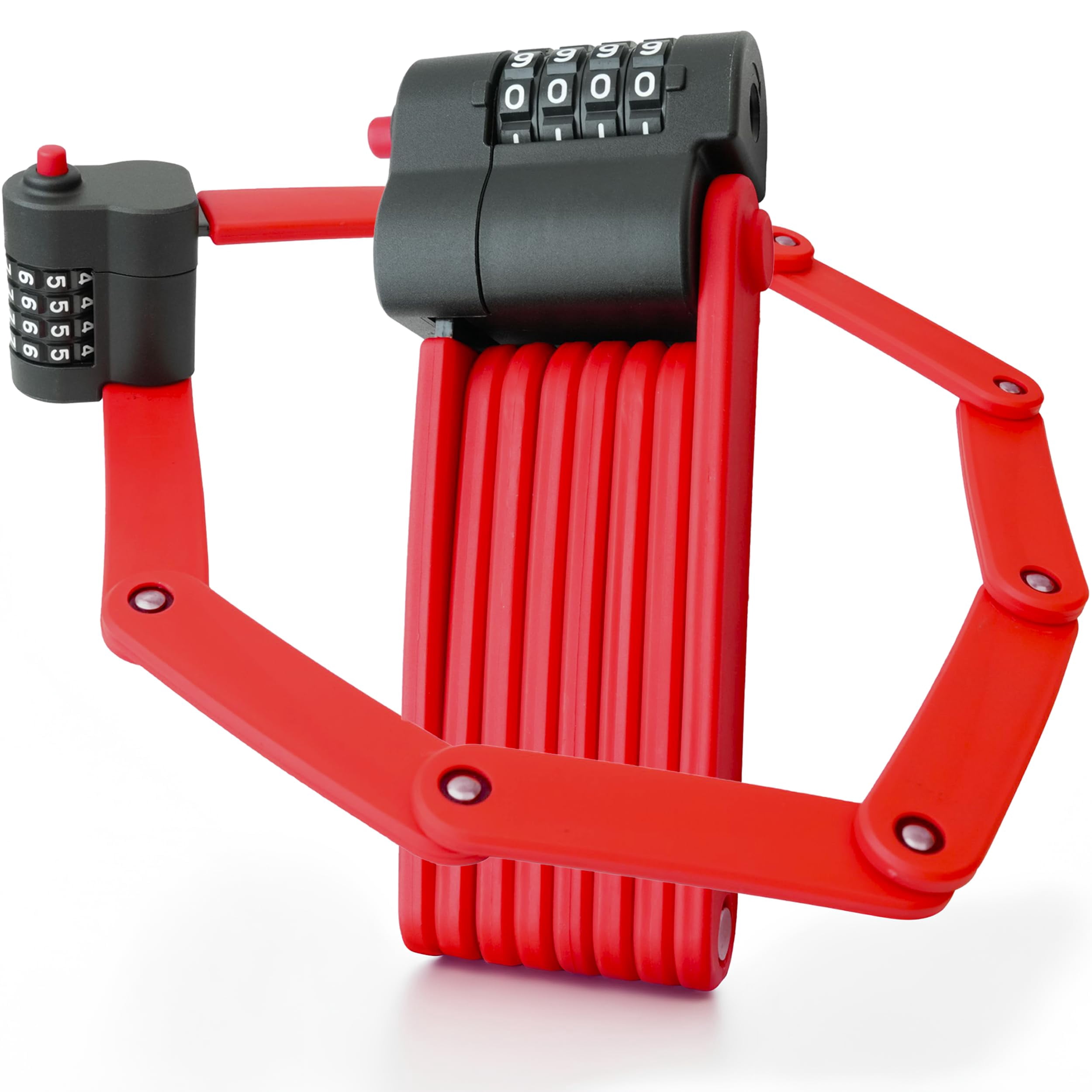 XNITO Foldable Combination Bike Lock | 4-Digit Anti-Theft, Heavy-Duty ...