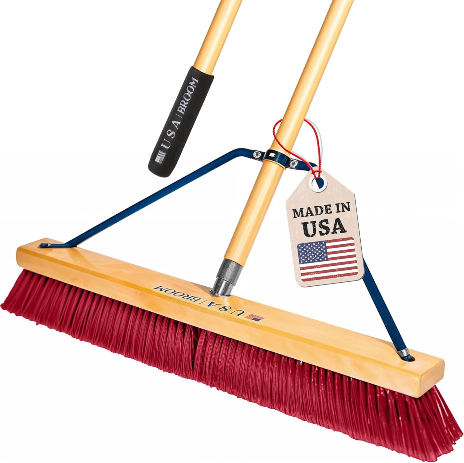 XNKOLMJ 24" Everyday Sweep Indoor/Outdoor Push Broom with 60" Handle ...
