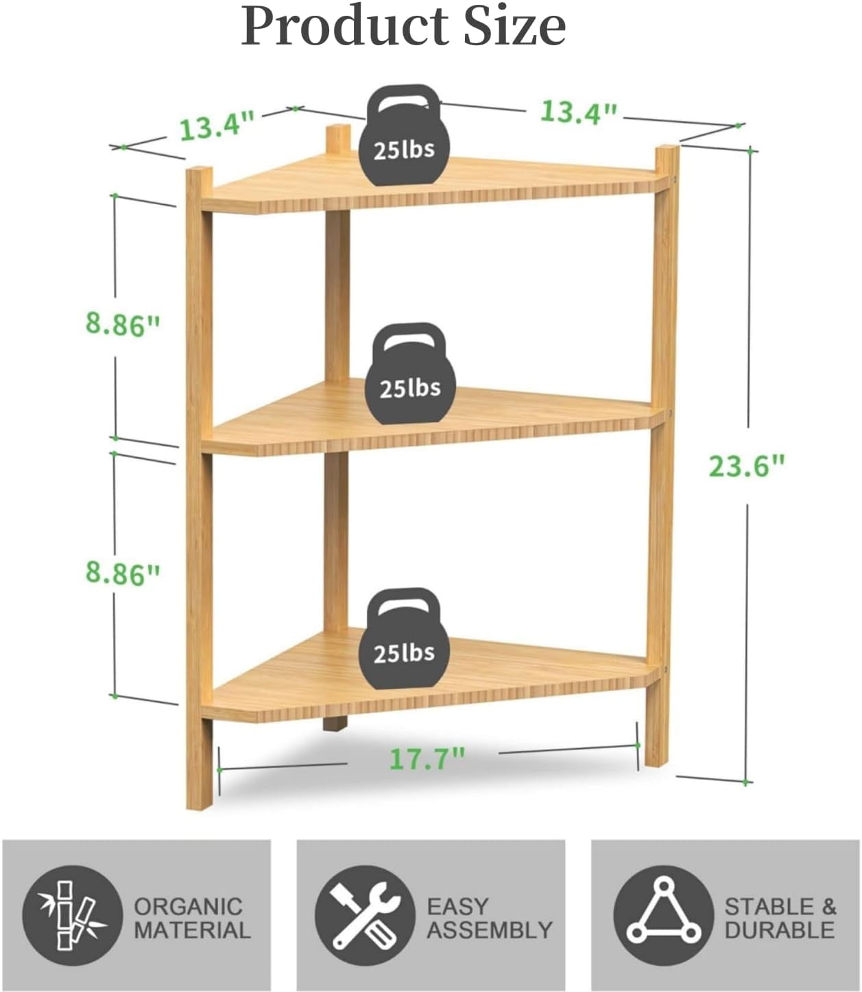 XNKOLMJ 3 Tier Corner Shelf 100% Real Shower Corner Shelves Free ...