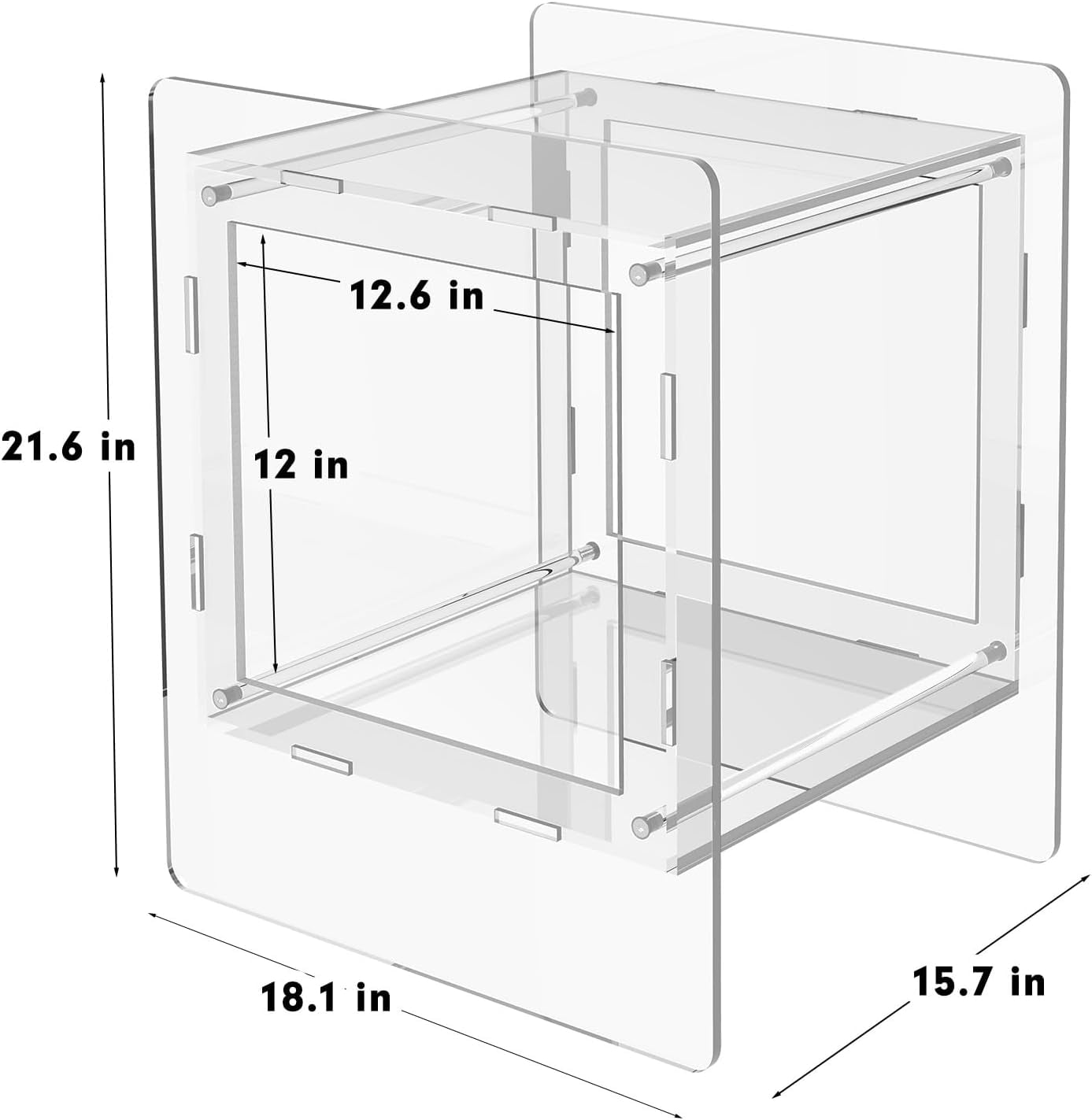 XNKOLMJ Acrylic Nightstand Transparent Acrylic Side Table Night Stands ...