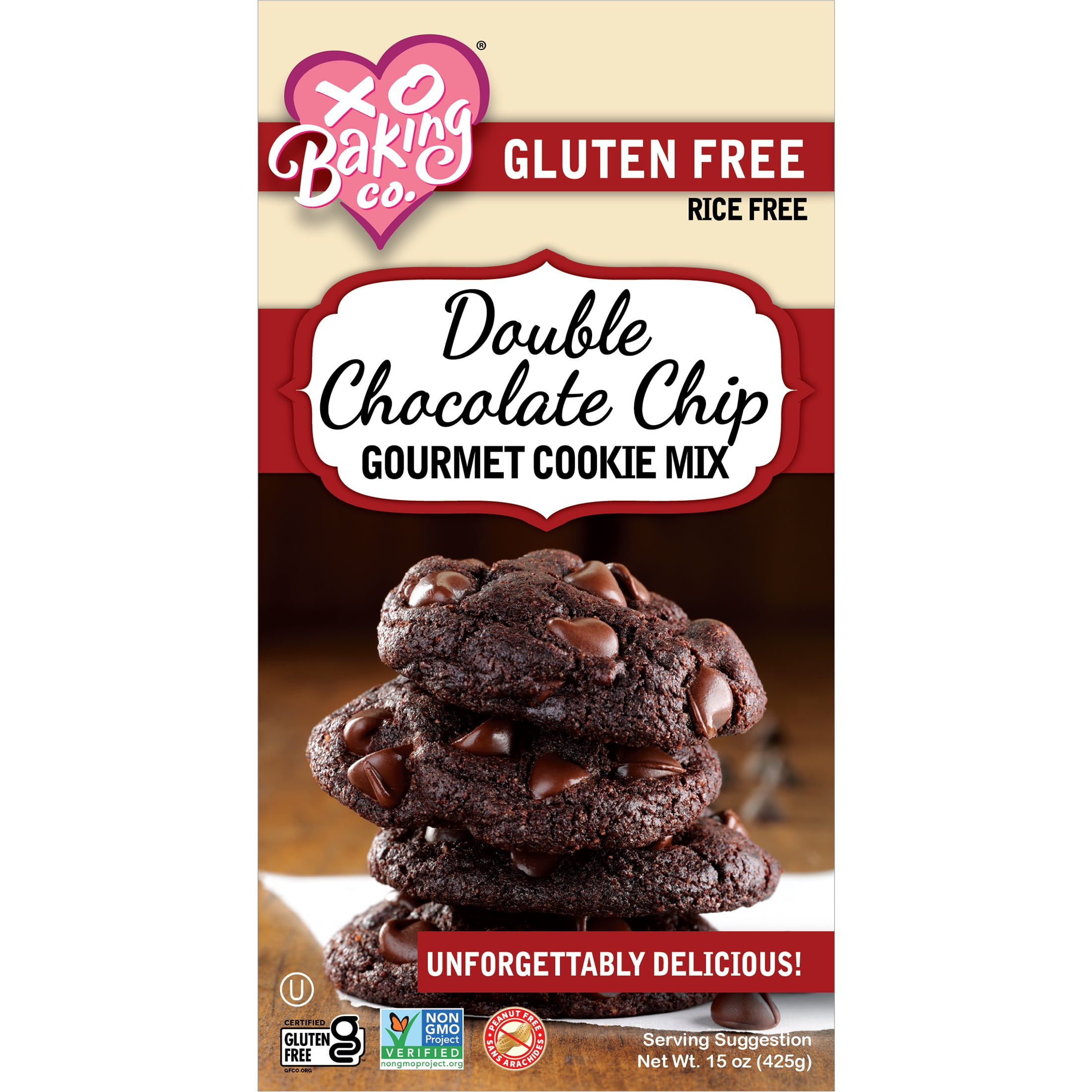 XO Baking Co. Gluten Free Double Chocolate Chip Gourmet Cookie Mix; Non ...
