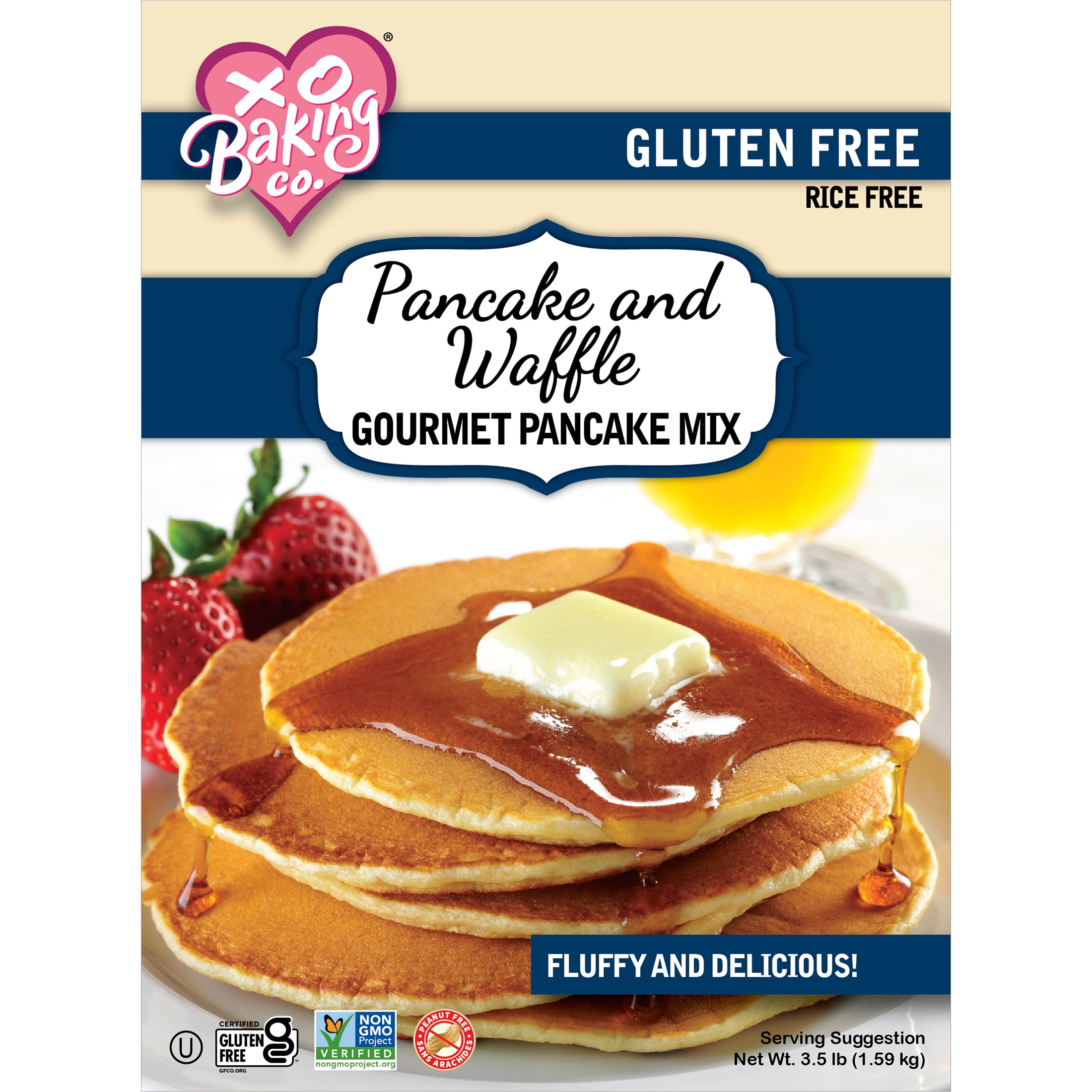 XO Baking Co. Gluten Free Gourmet Pancake & Waffle Mix; Non-GMO; Kosher ...