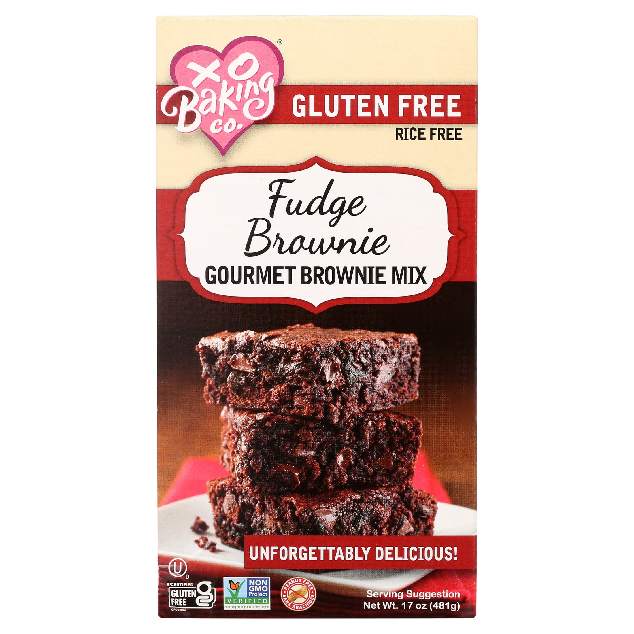 XO Baking Co. Verified Non-GMO & Gluten Free Fudge Brownie Mix, 17 oz ...