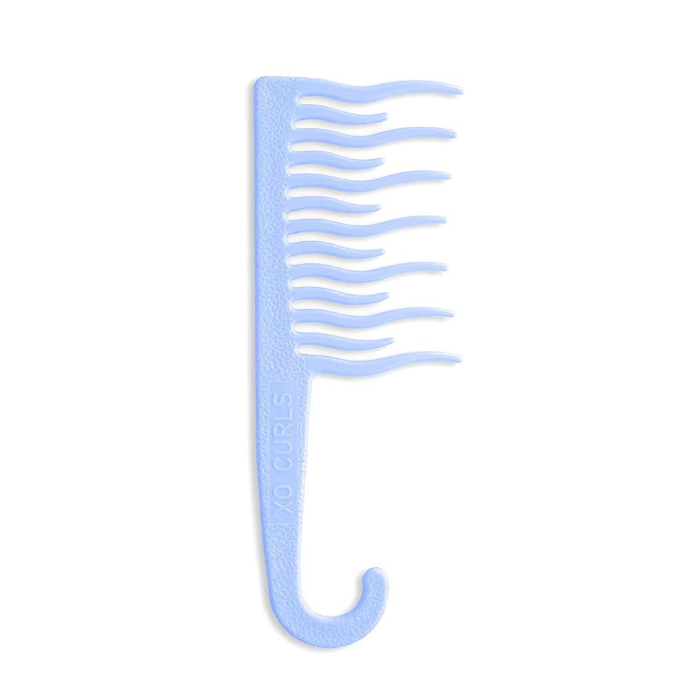 XO Curls Detangling Shower Comb, Wide Tooth Comb for Curly Hair, Blue ...