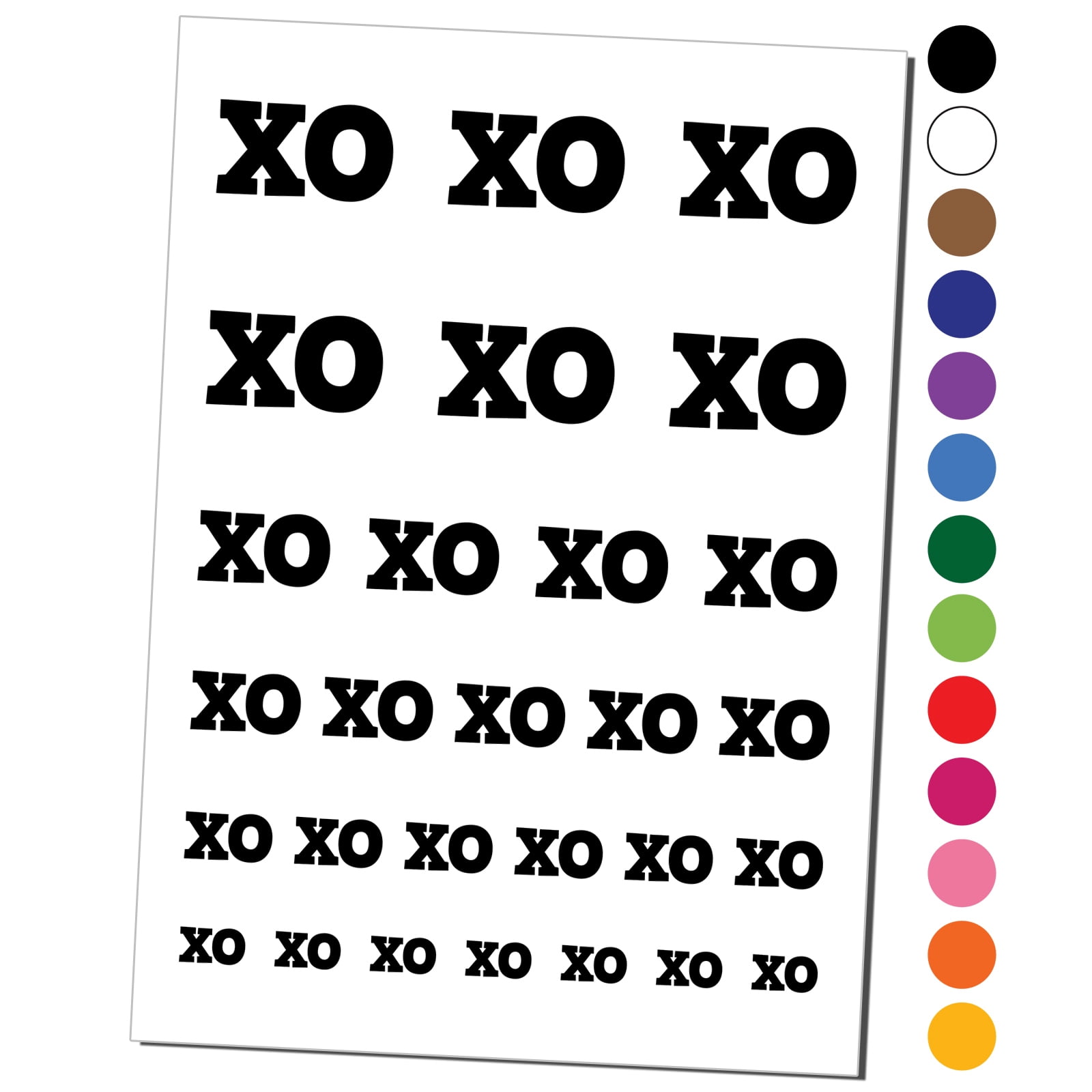XO Hugs Kisses Water Resistant Temporary Tattoo Set Fake Body Art ...